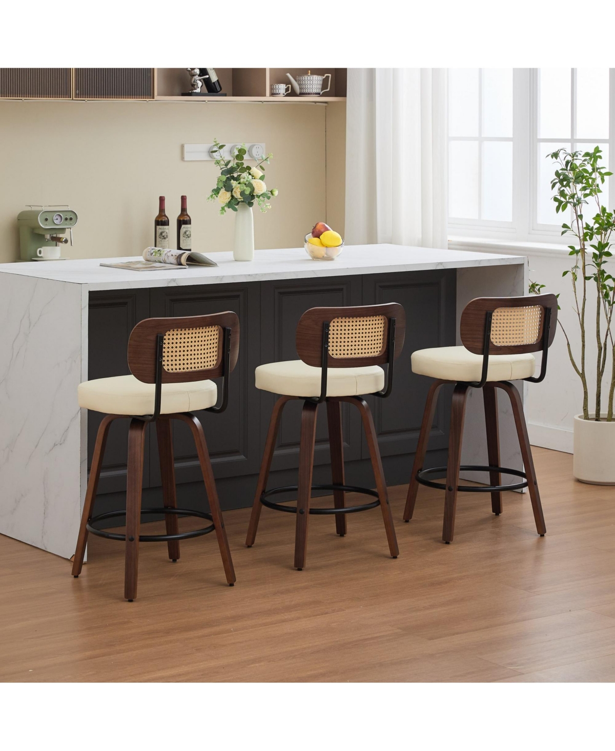 Click here for flynama 26 Rattan Counter Height Swivel Bar Stools... prices