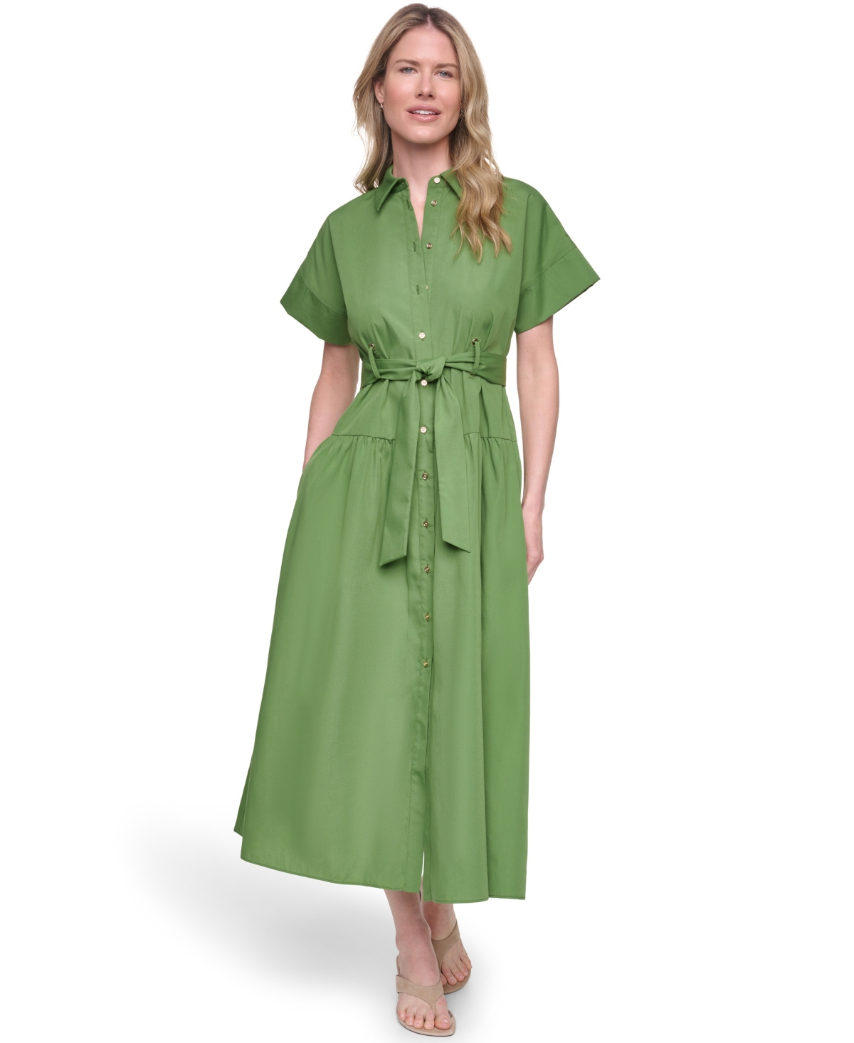 Click here for Jessica Howard Womens Cotton Poplin Shirt Dress -... prices