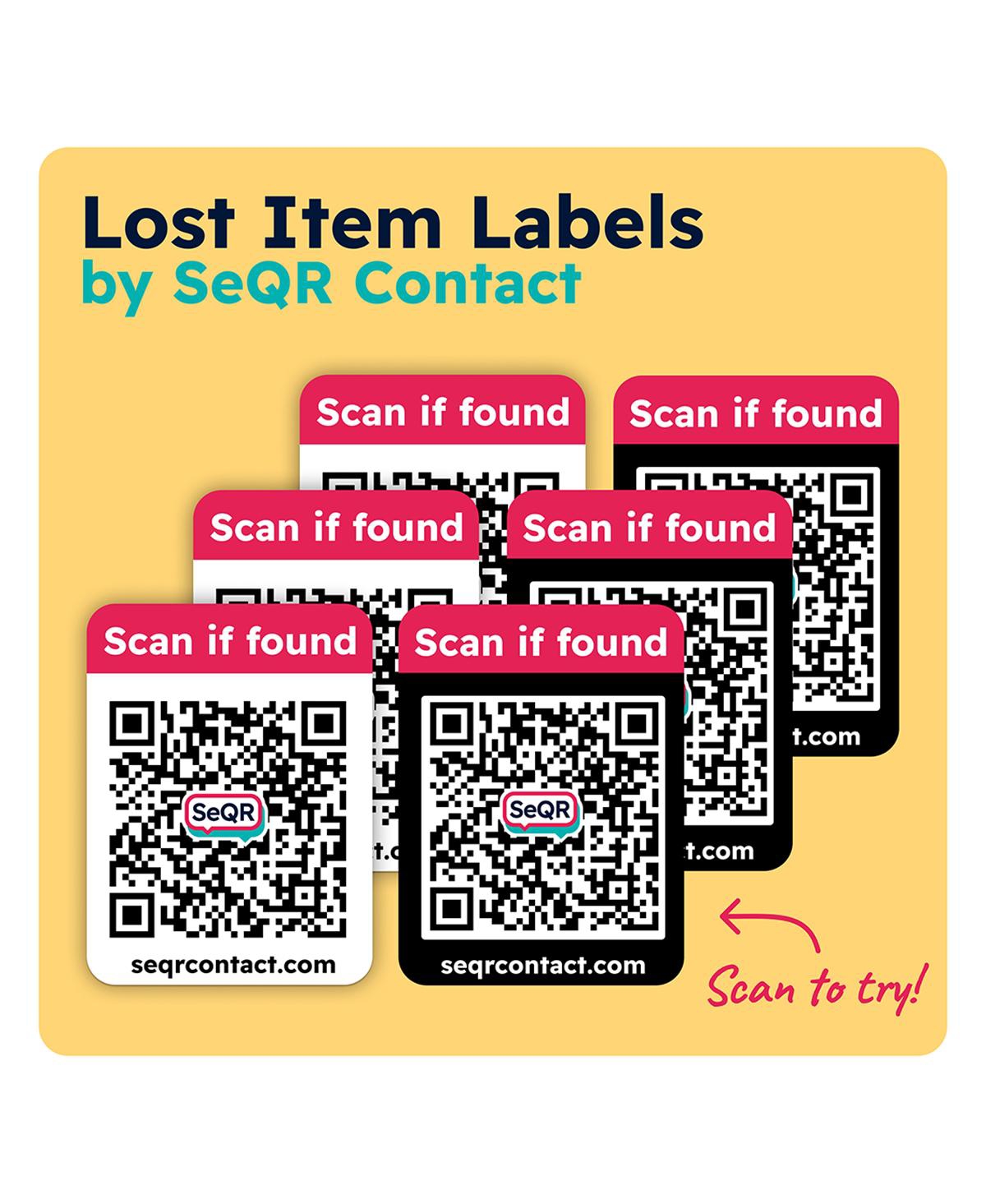 Click here for SeQR Contact Lost Item Labels 6-Pack - Black prices