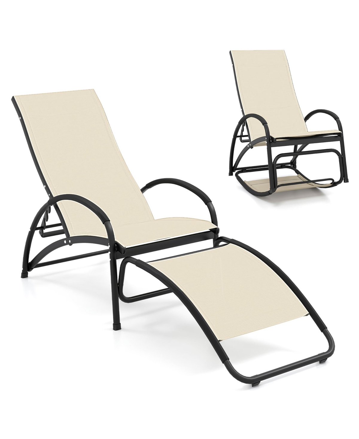 Click here for Gymax 2-in-1 Outdoor Rocking Chair with 4-Position... prices