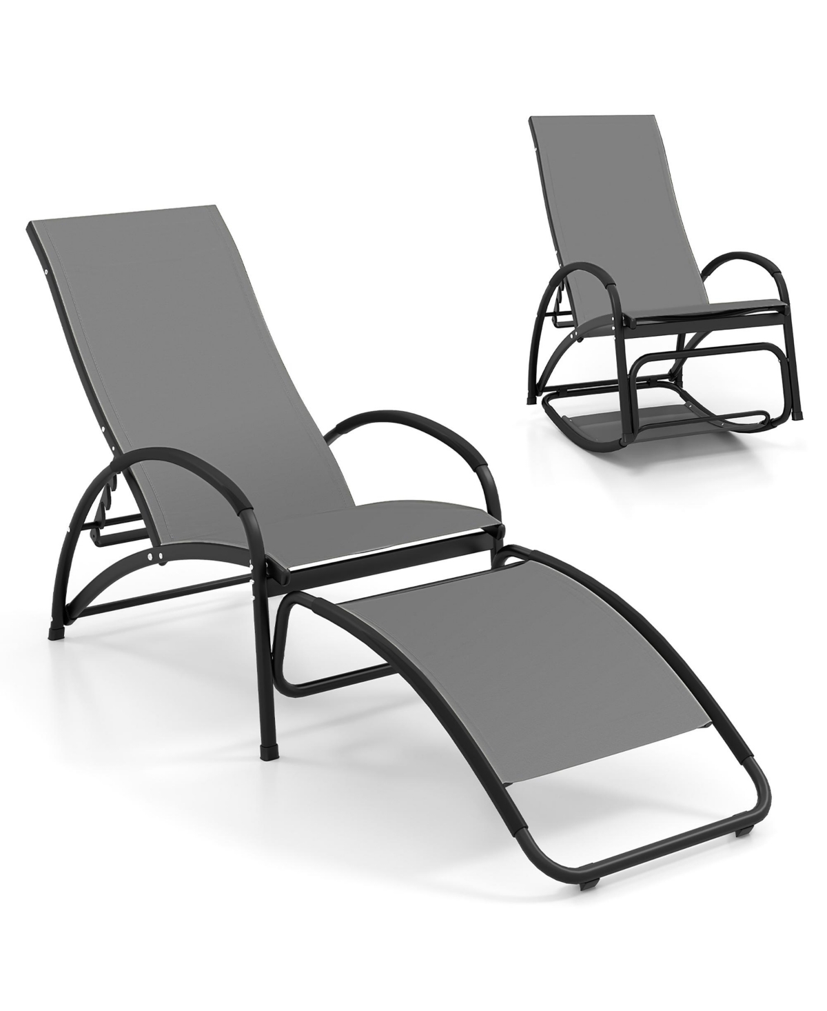 Click here for Gymax 2-in-1 Outdoor Rocking Chair with 4-Position... prices