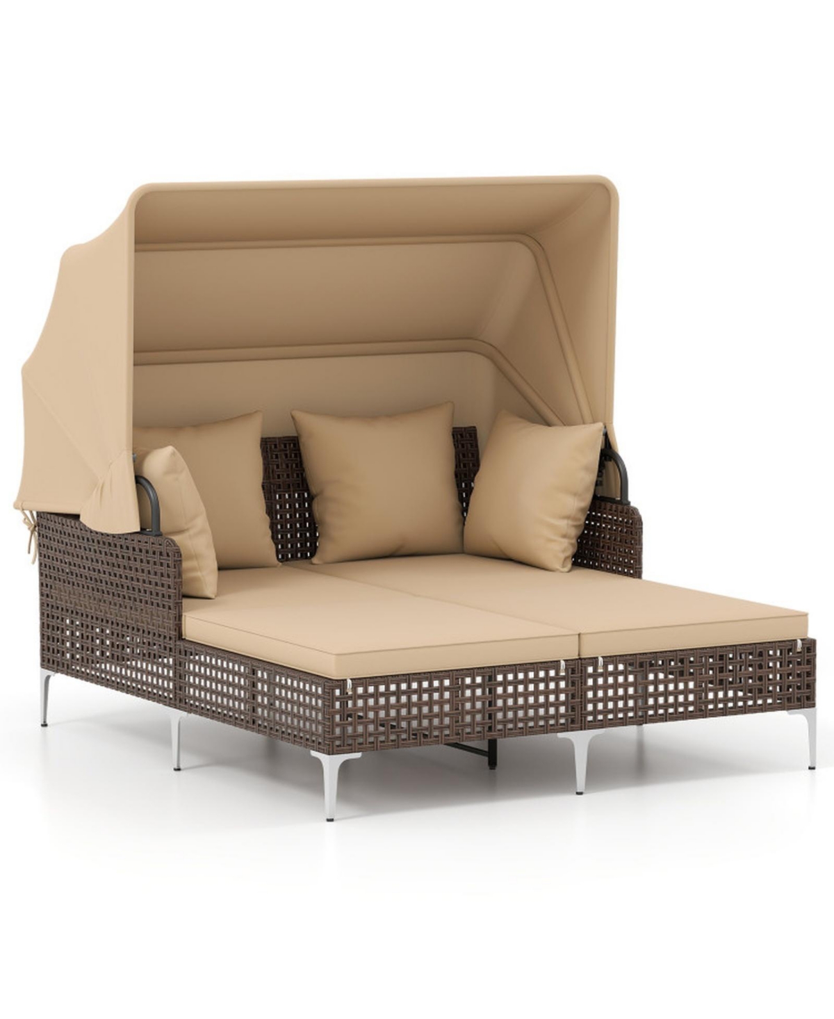 Click here for Gouun Wicker Outdoor Daybed with Retractable Canop... prices