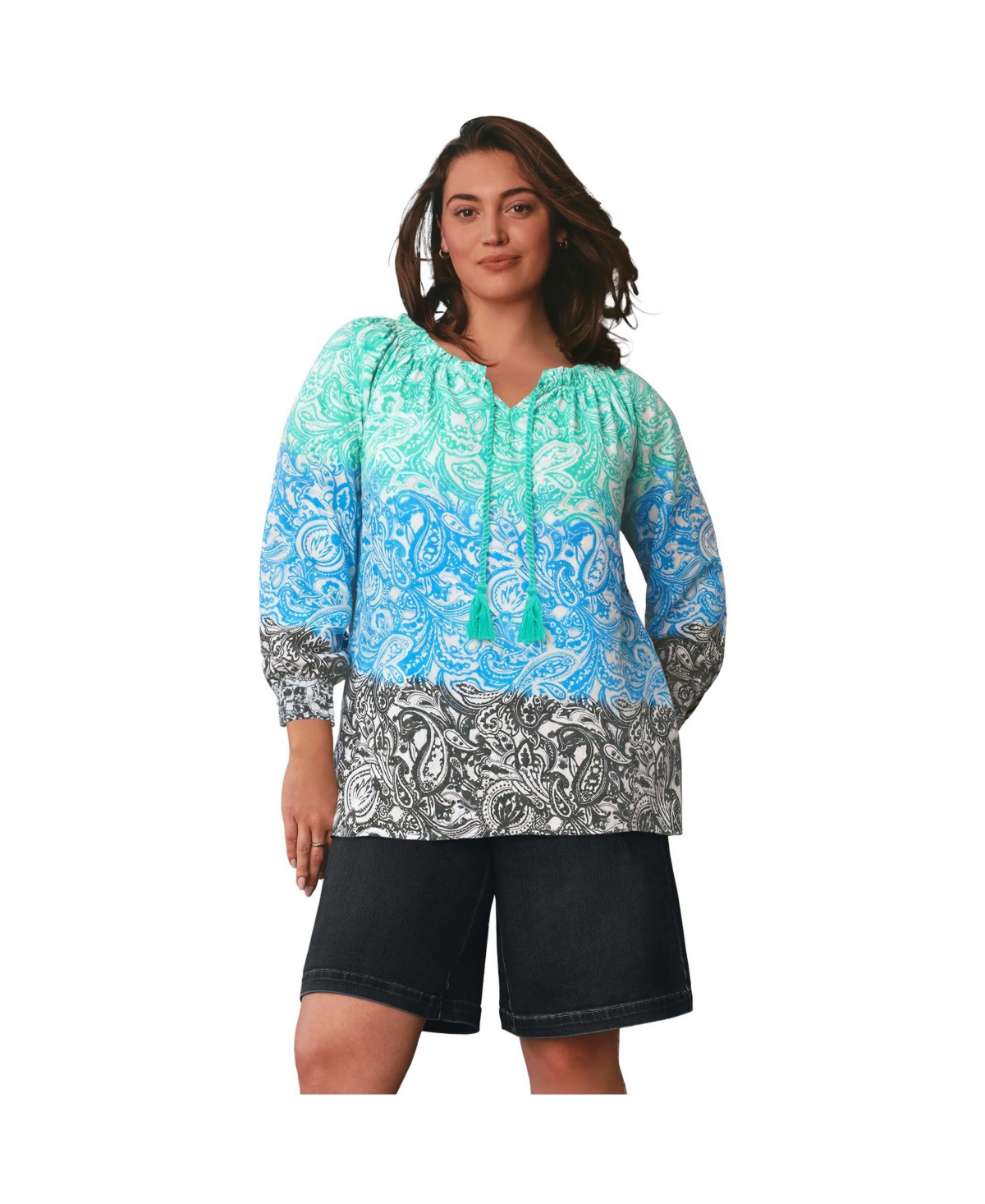 Click here for Avenue Womens Butter Denim Bermuda Shorts - Black prices