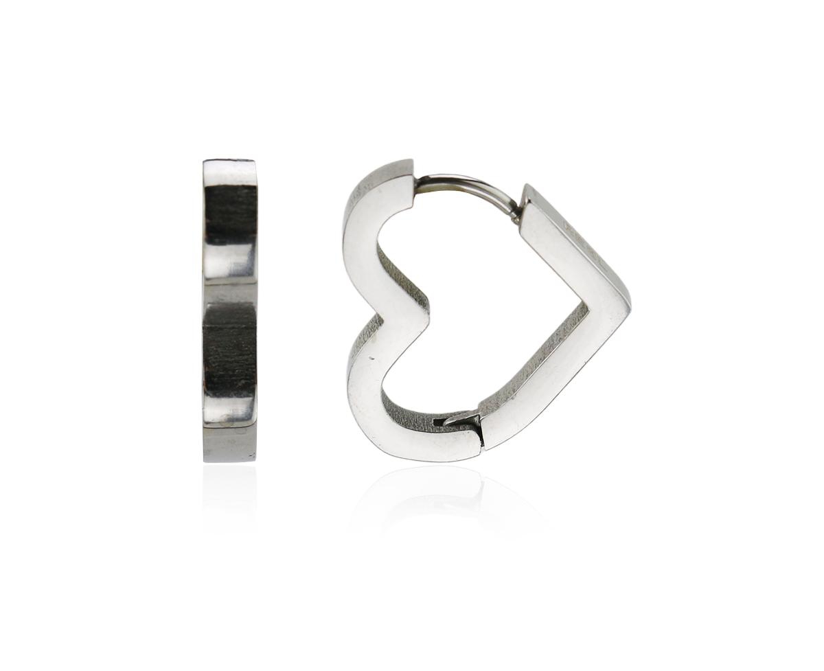Click here for Rebl Jewelry Heart Huggie Earrings - Silver prices