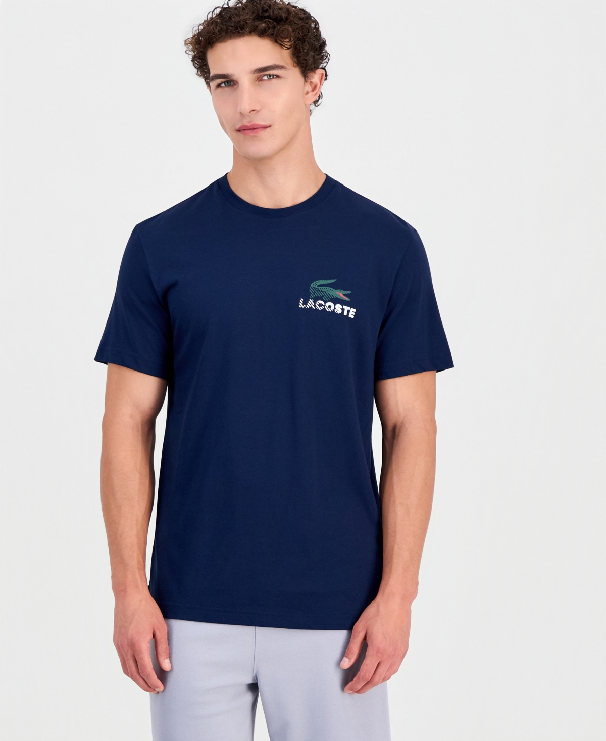 Click here for Lacoste Mens Water Base Print Crewneck T-Shirt - N... prices