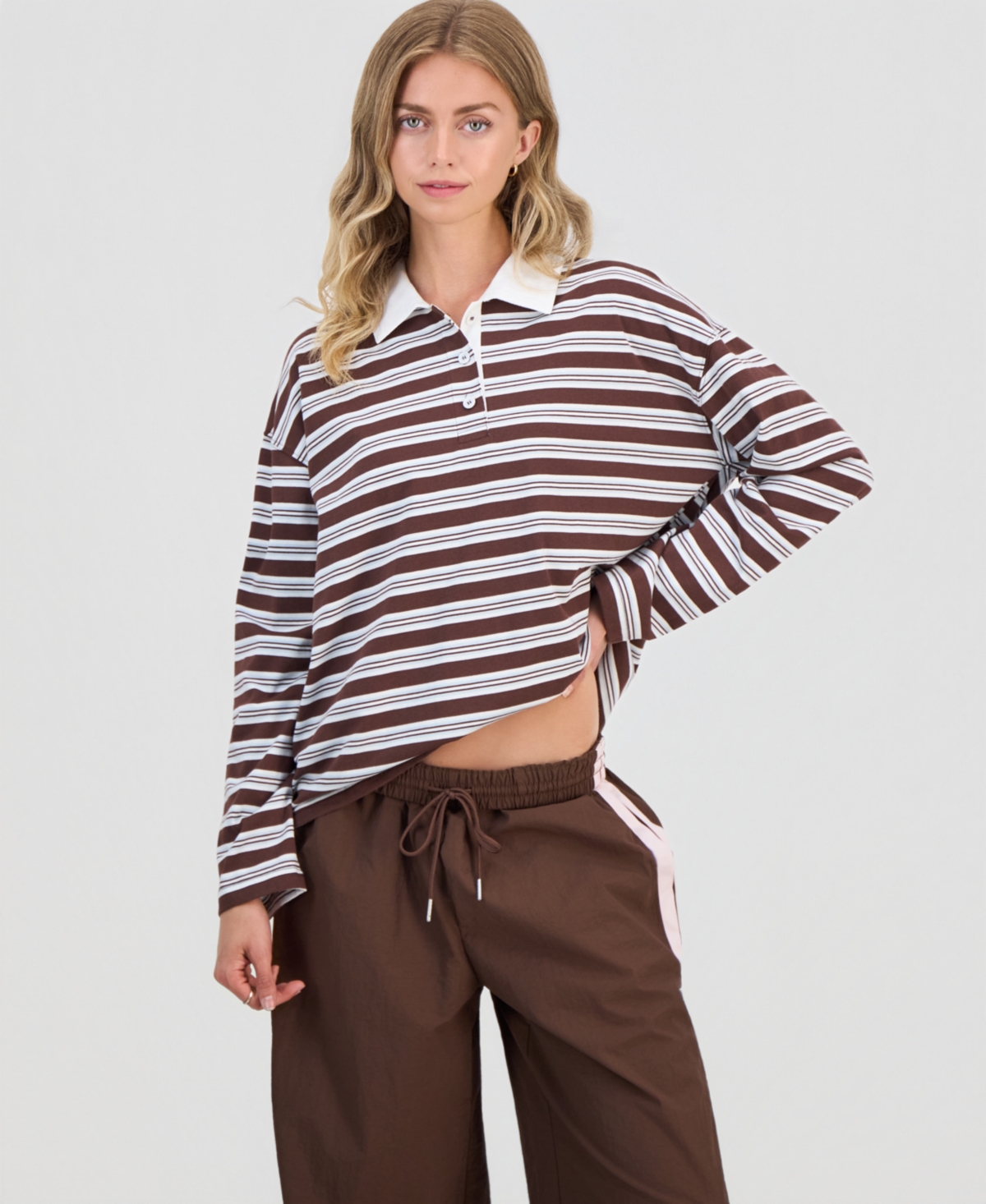 Click here for Madden Girl Juniors Striped Long-Sleeve Rugby Top... prices