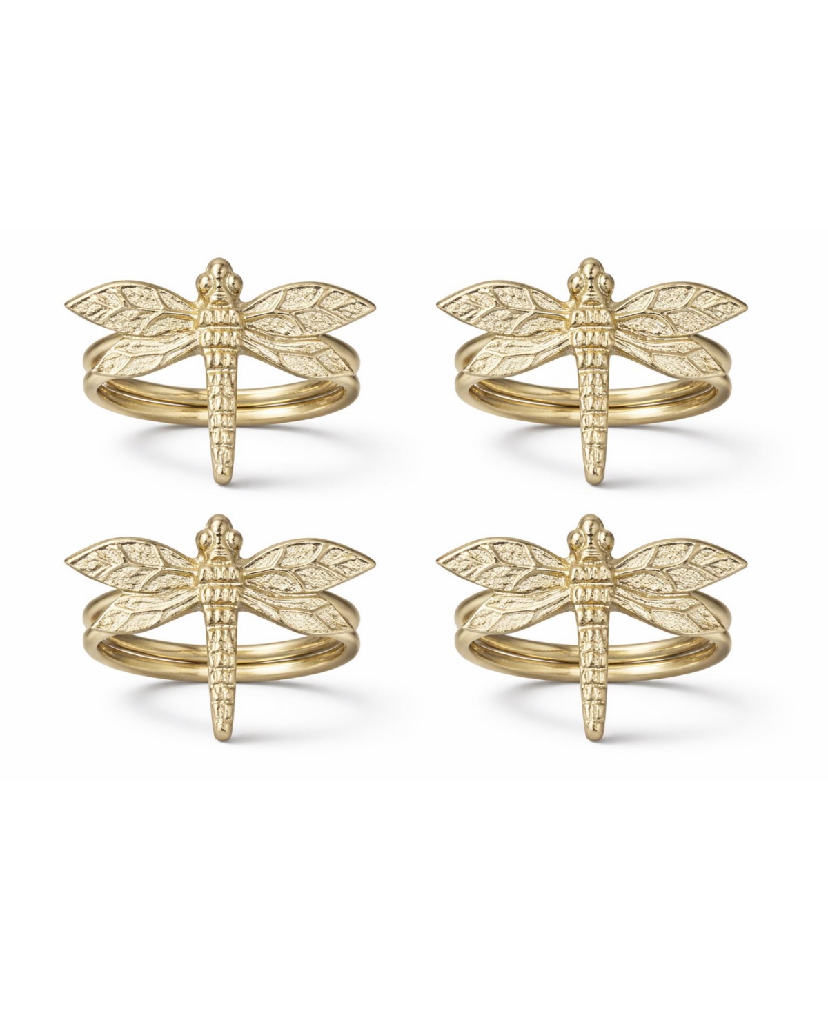 Click here for Dainty Home Dragonfly Napkin Rings Set of 4  Gold... prices
