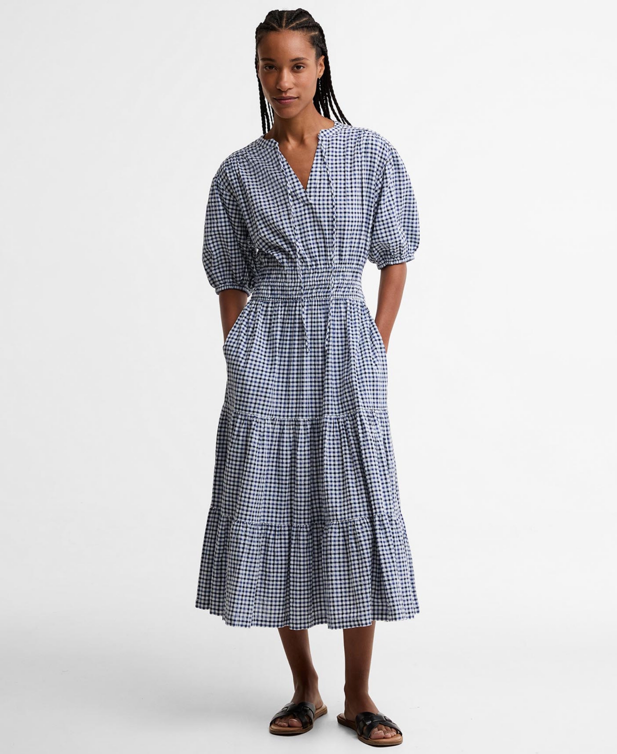 Click here for barbour ashwell midi dress - Multi Gingham prices