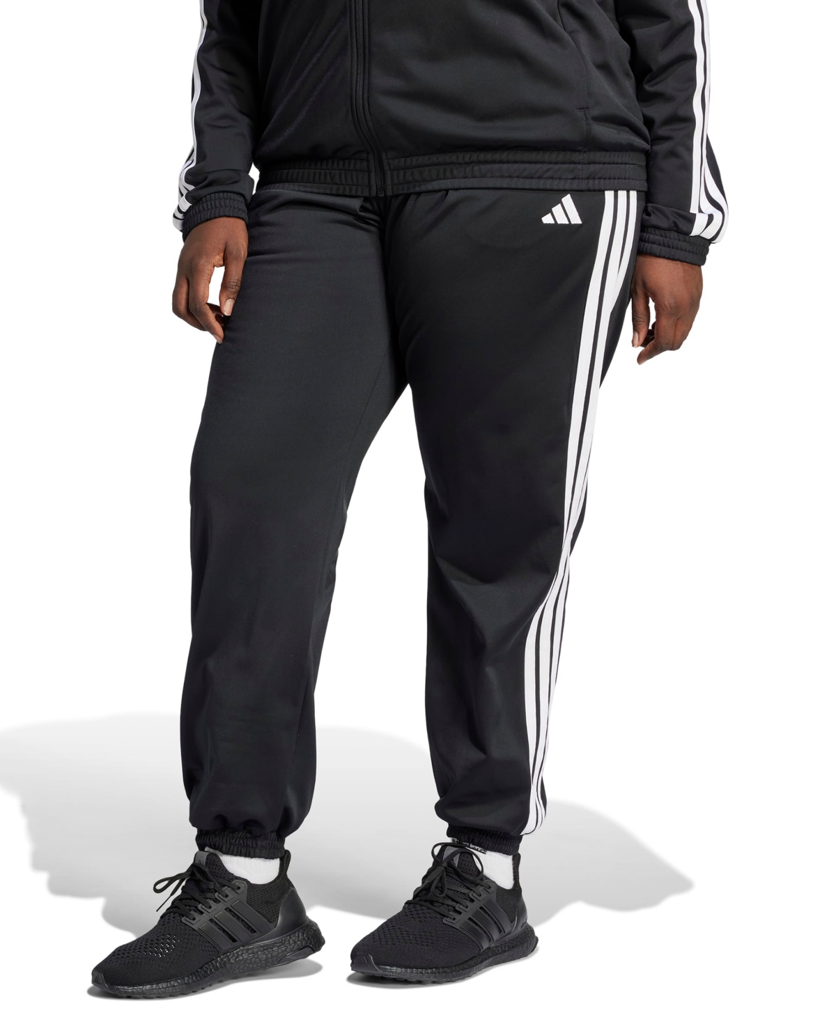 Click here for adidas Plus Size Tricot 3-Stripes Track Pants - Bl... prices