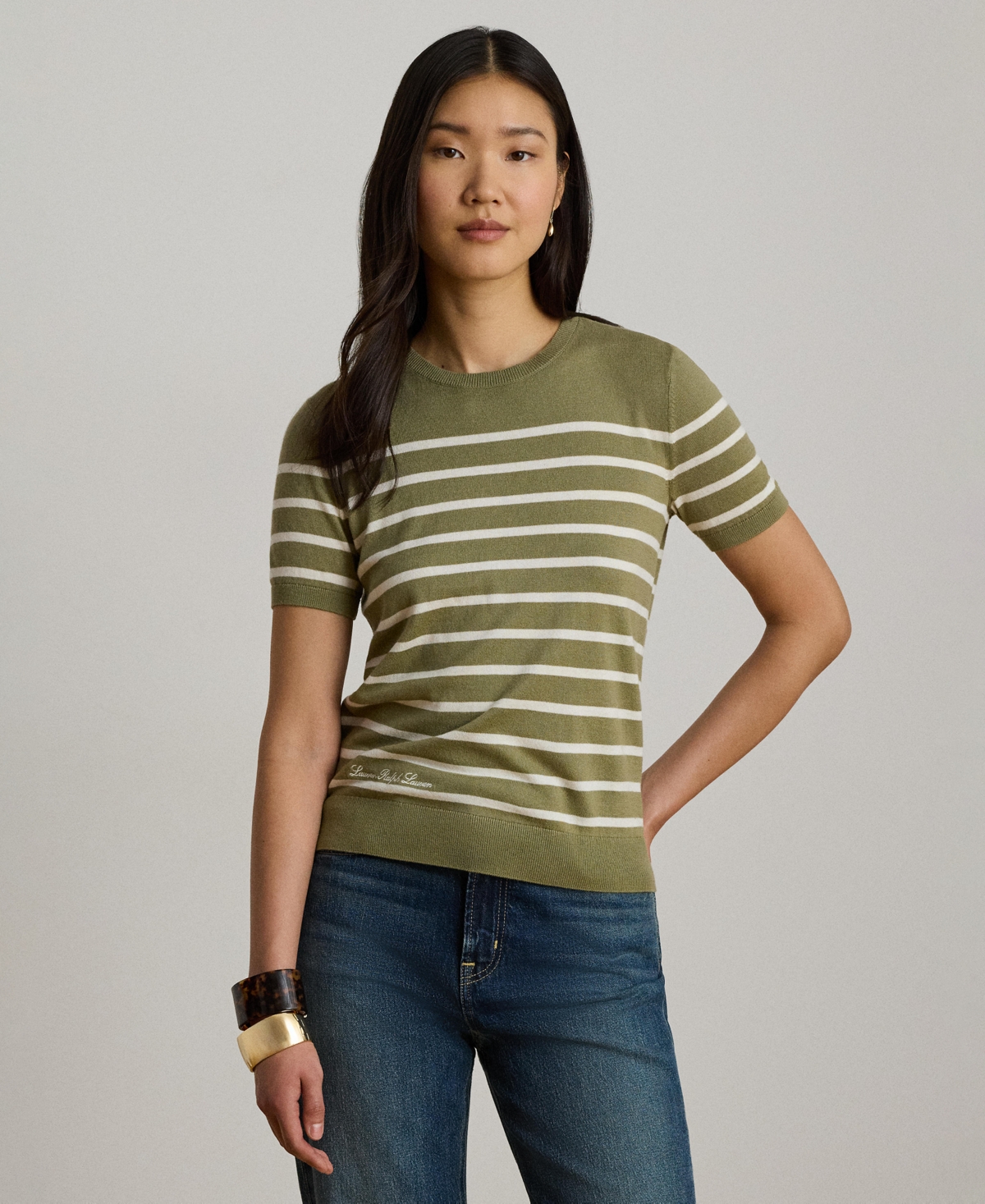 Click here for Lauren Ralph Lauren Womens Crewneck Short-Sleeve S... prices