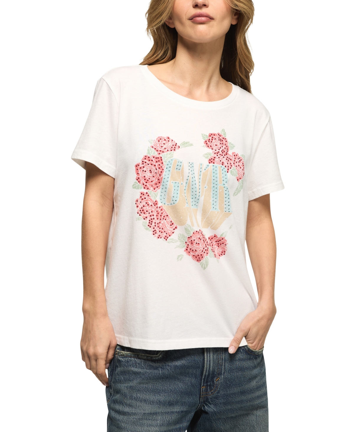 Click here for Lucky Brand Womens Guns N Roses Embellished Crewne... prices