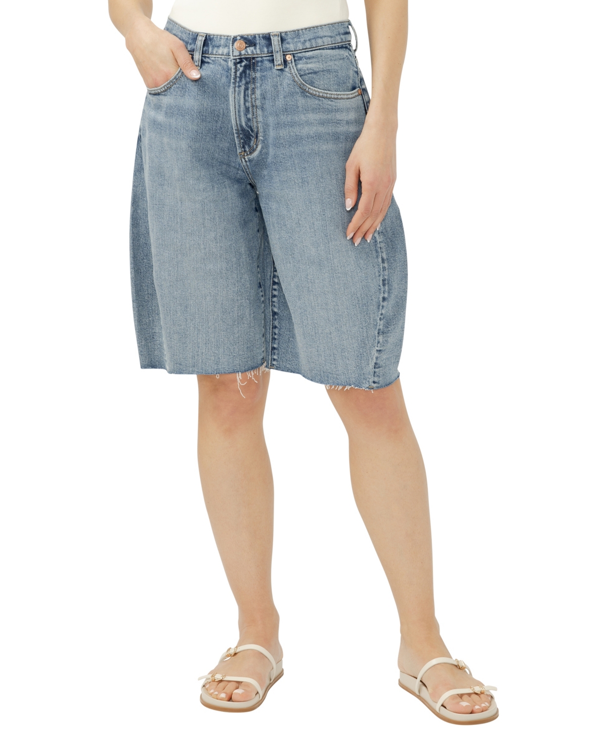 Click here for Silver Jeans Co. Womens Barrel Mid Rise Shorts - M... prices