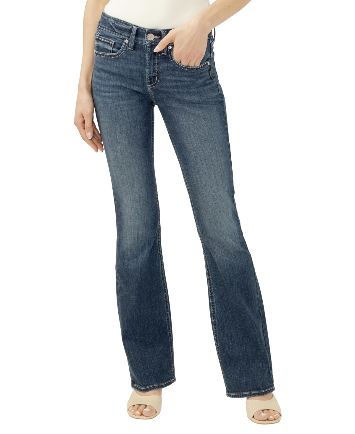 Click here for Silver Jeans Co. Womens Suki Mid Rise Bootcut Luxe... prices