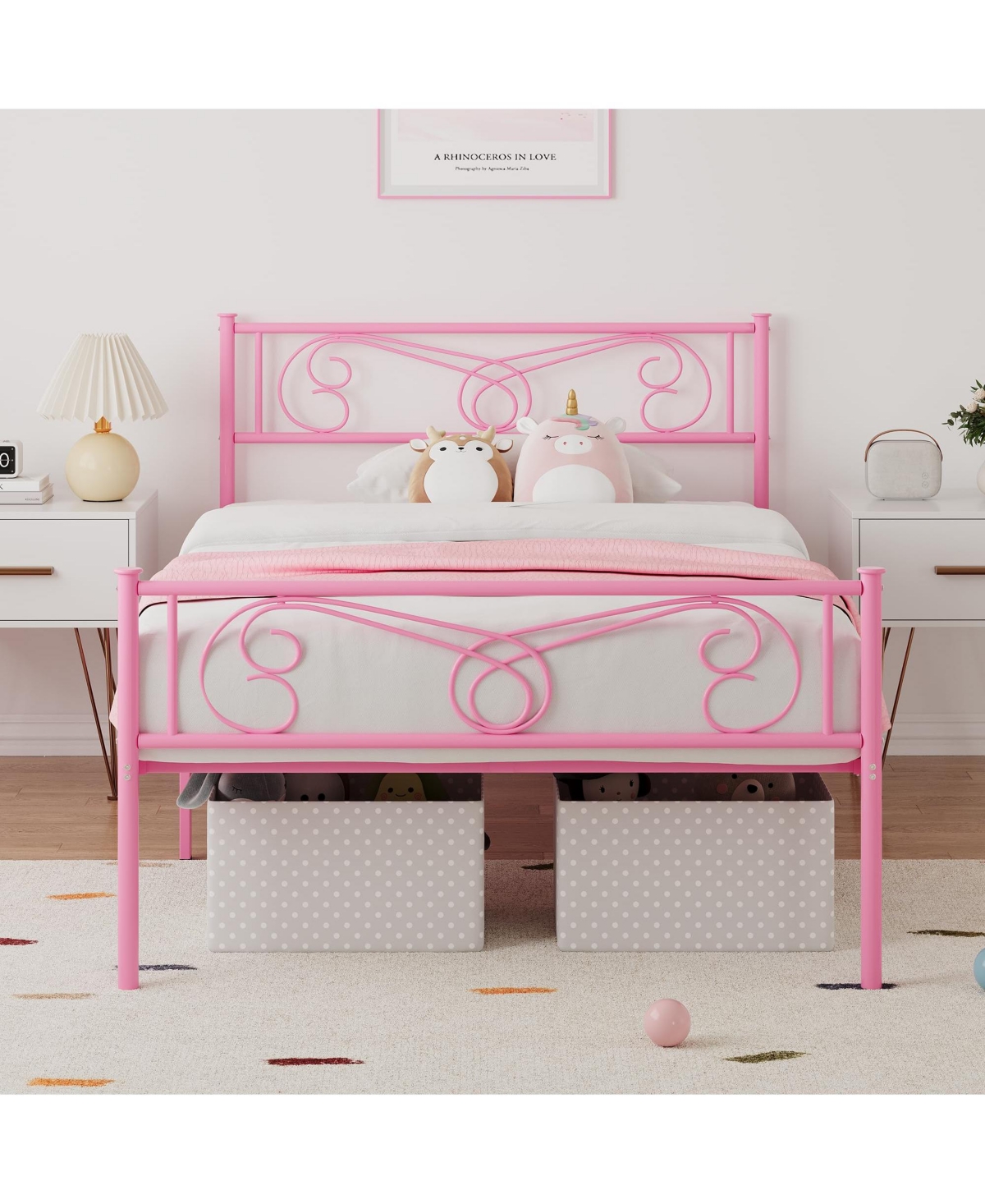 Click here for gaomon Size Metal Platform Bed Frame with Headboar... prices