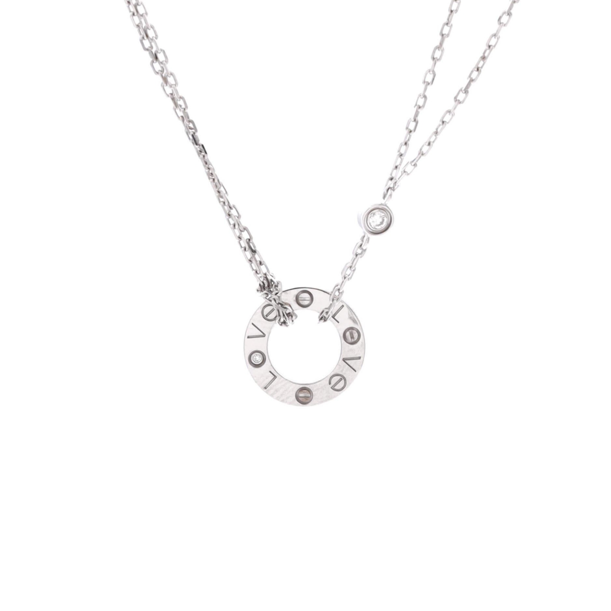 Click here for Pre-Owned Cartier 2 Diamonds Love Pendant Necklace... prices
