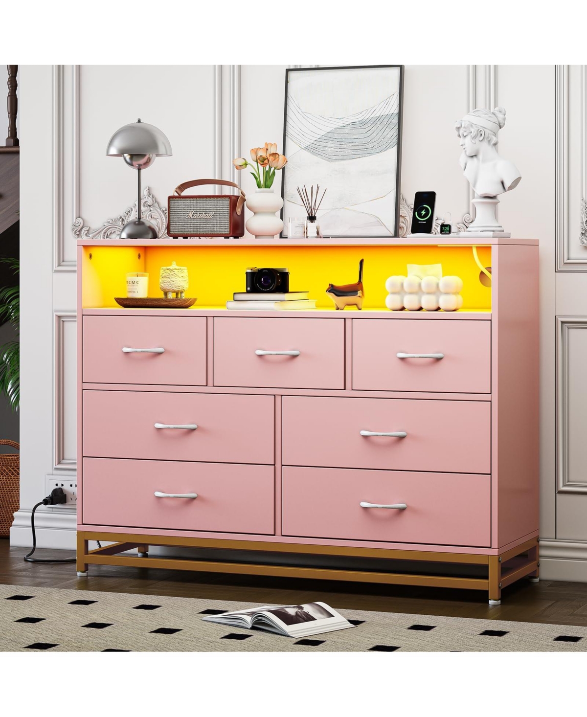 Click here for gaomon 7 Drawer Double Dresser for Bedroom with Le... prices