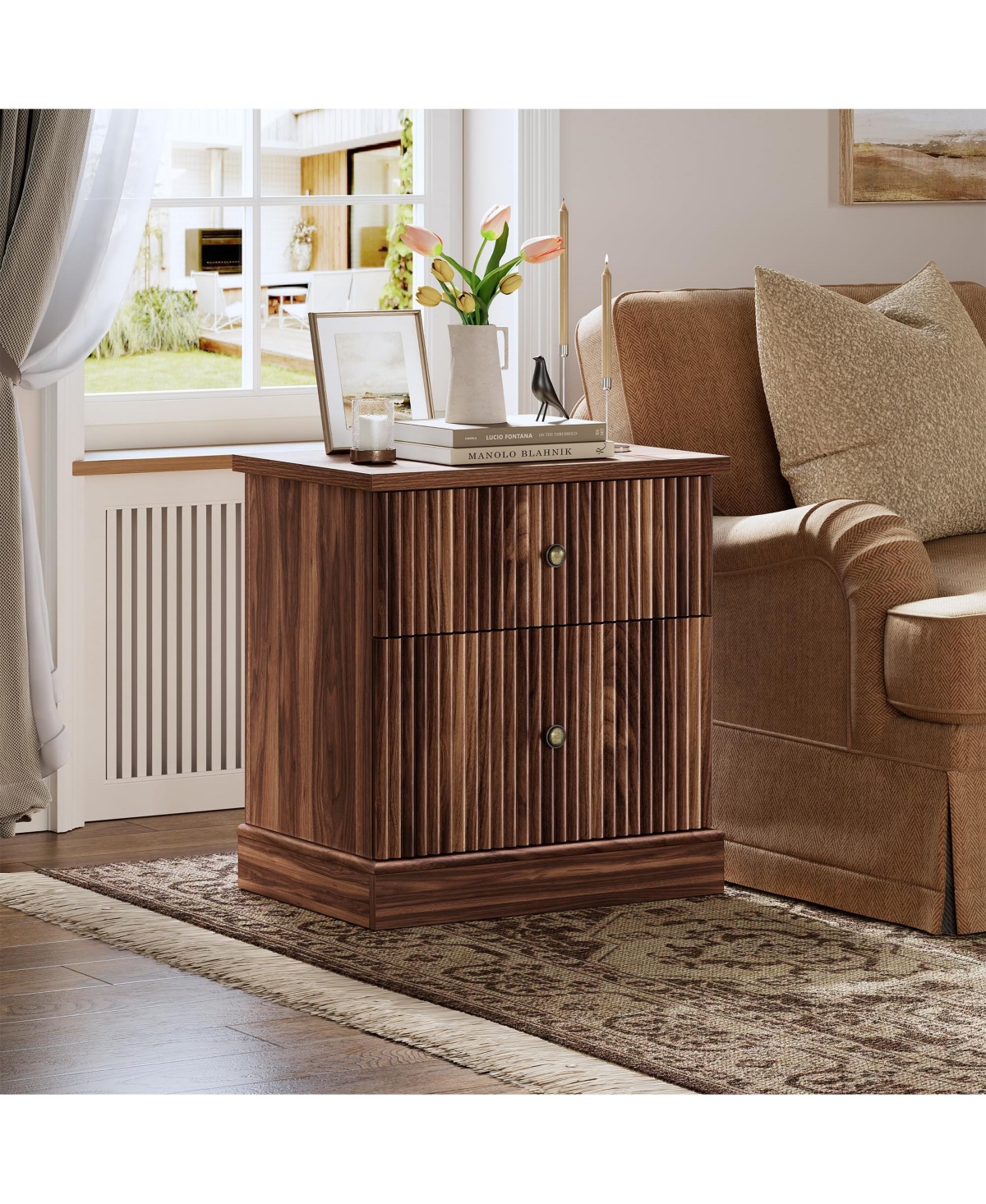 Click here for homfan 24 Inch Modern Fluted Nightstand  Small Acc... prices