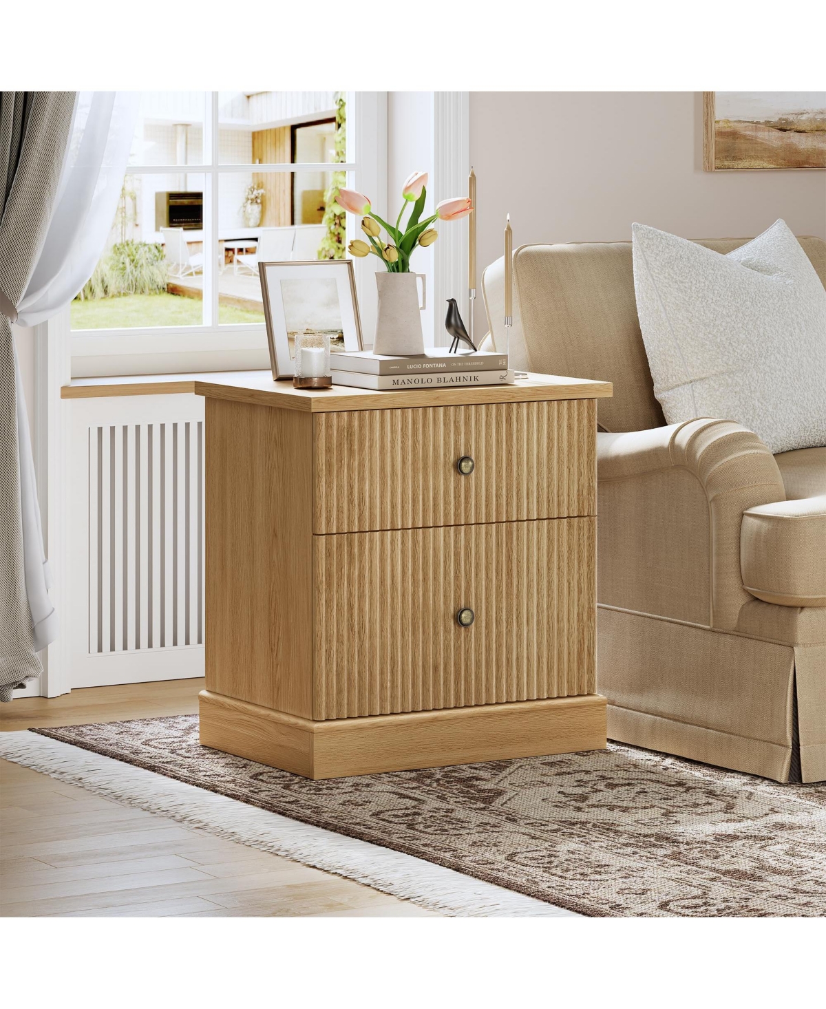 Click here for homfan 24 Inch Modern Fluted Nightstand  Small Acc... prices