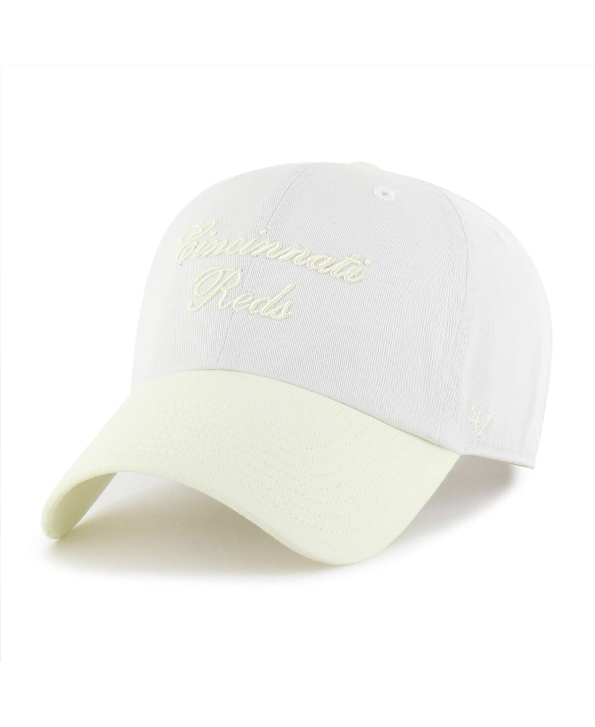 Click here for 47 Brand Womens White/Yellow Cincinnati Reds Gelat... prices