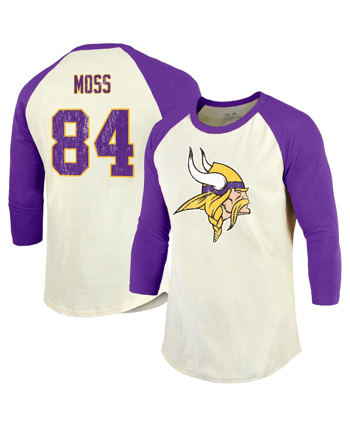 Click here for Majestic Threads Mens Randy Moss Cream/Purple Minn... prices