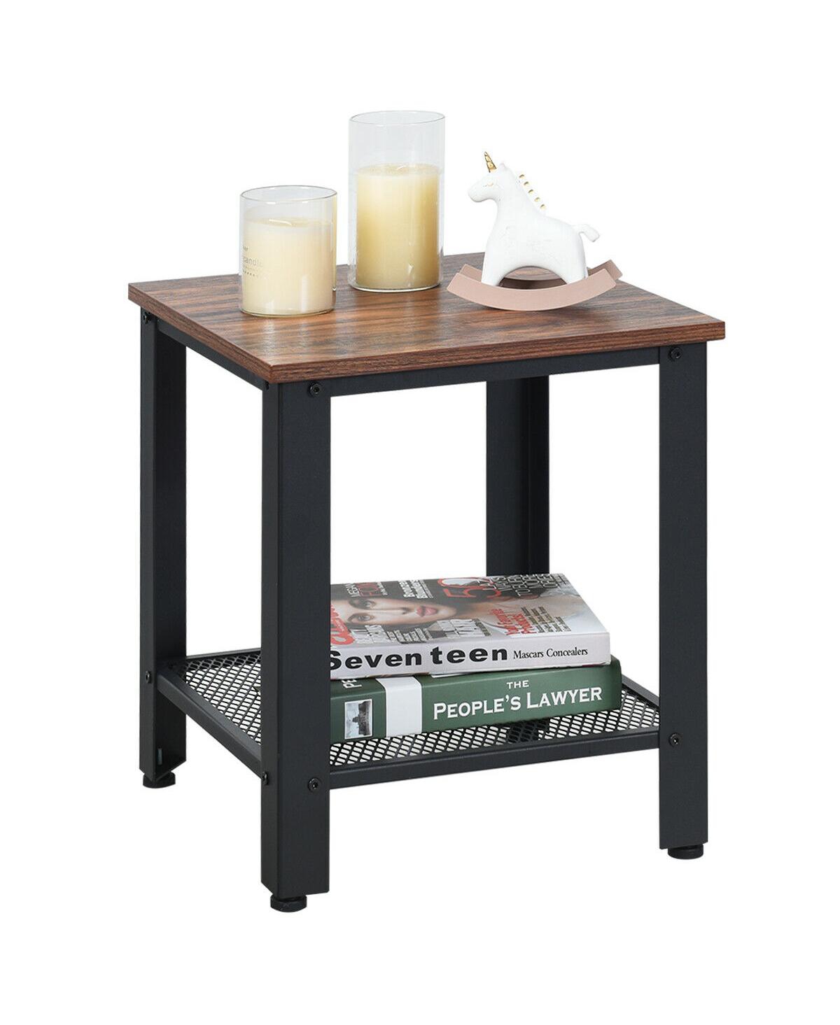 Click here for Gymax Industrial End Table 2-Tier Side Table W/Sto... prices