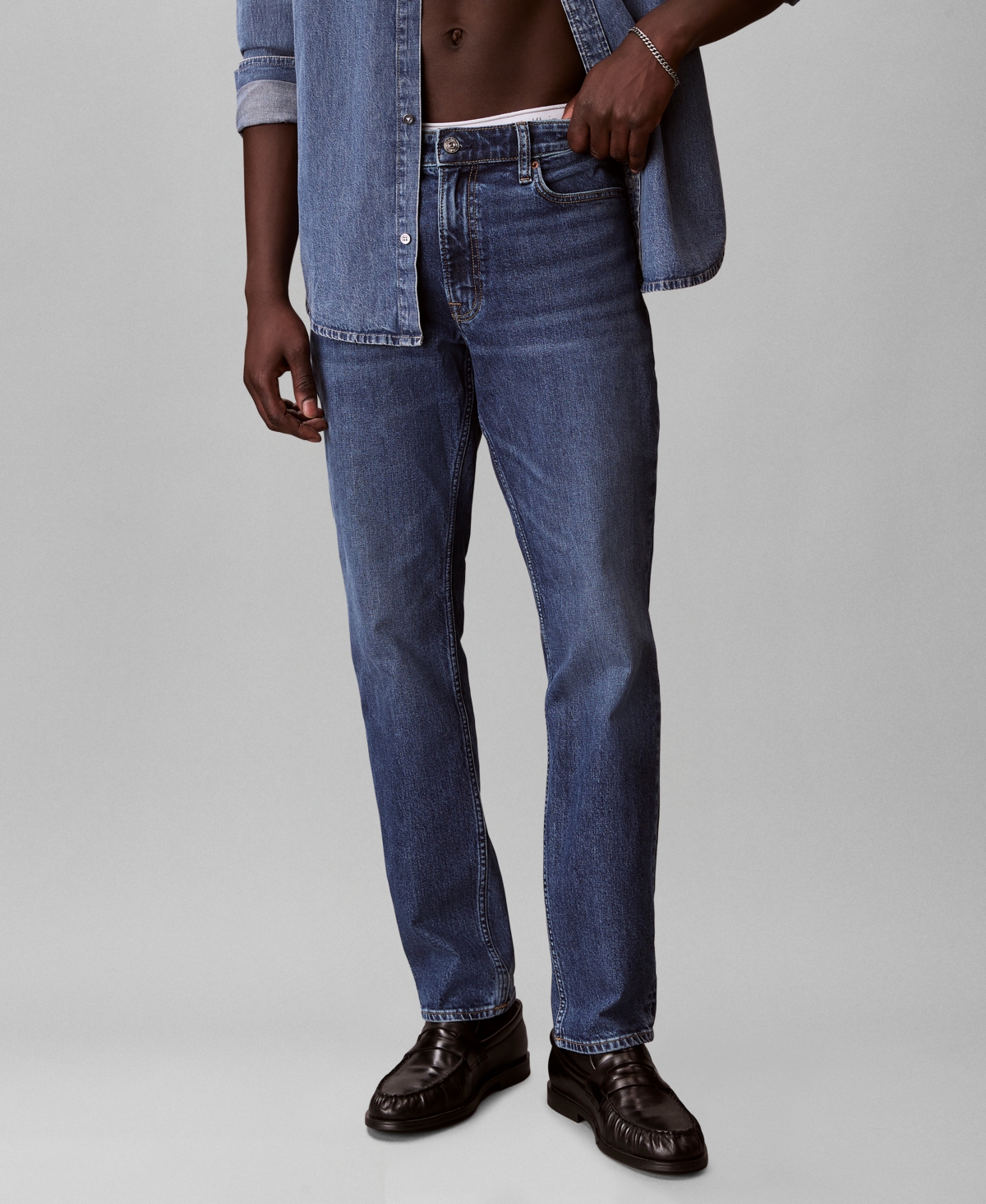 Click here for Calvin Klein Mens Slim-Fit Stretch Denim Jeans - H... prices