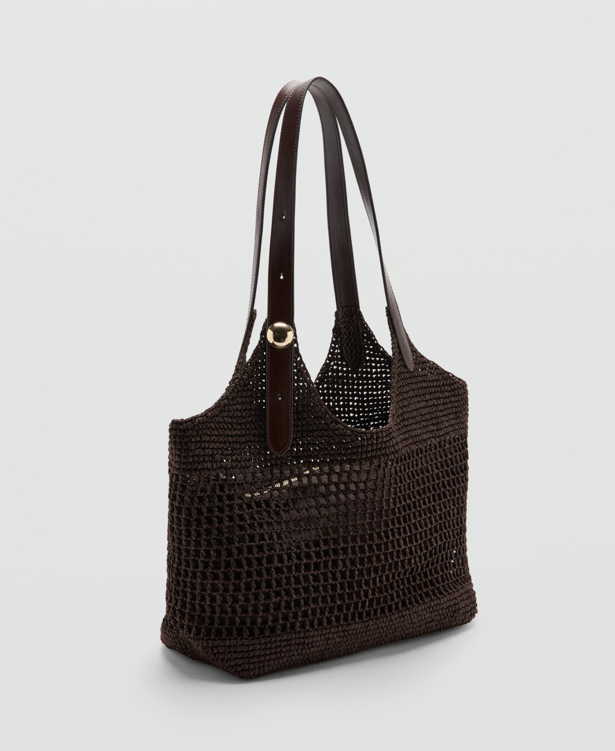 Click here for Mango Womens Metallic Detail Natural-Fiber Tote Ba... prices