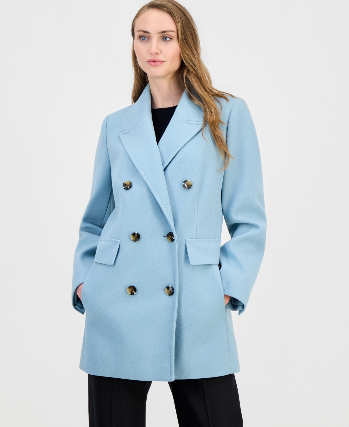 Click here for Anne Klein Womens Double-Breasted Peacoat - TOURMA... prices