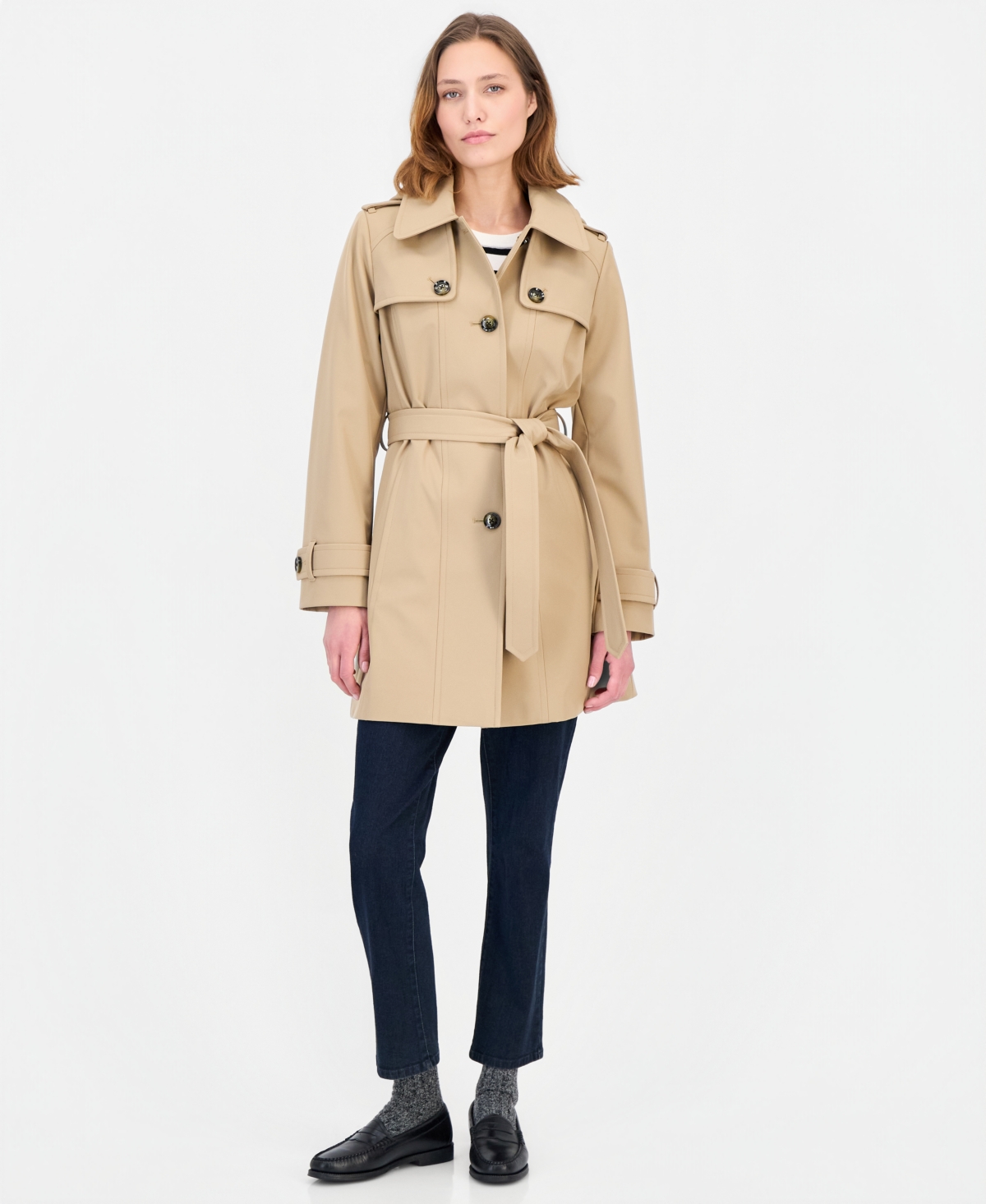 Click here for London Fog Womens Single-Breasted Trench Coat - BR... prices