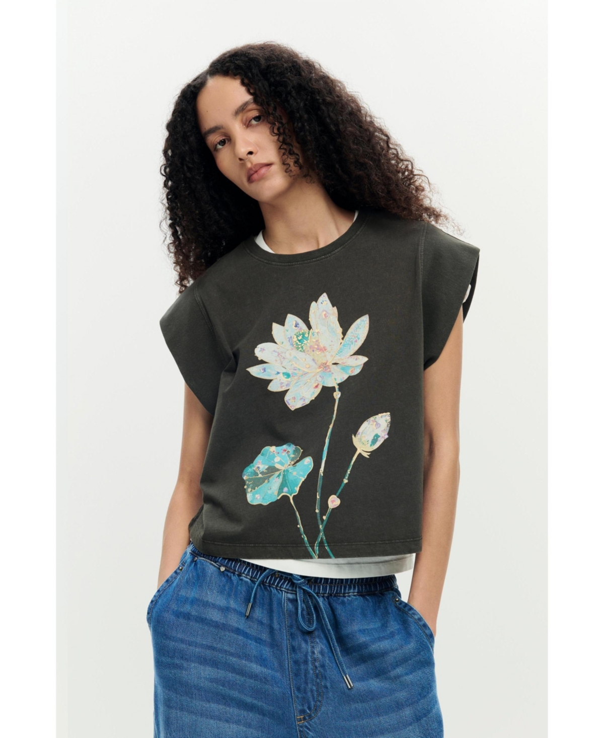 Click here for Desigual Womens Printed T-shirt cotton - Black prices