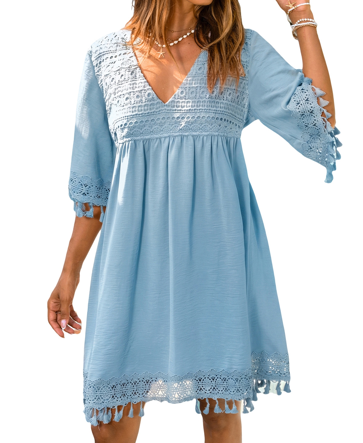 Click here for Cupshe Womens Mini Beach Dress - Light/pastel gree... prices