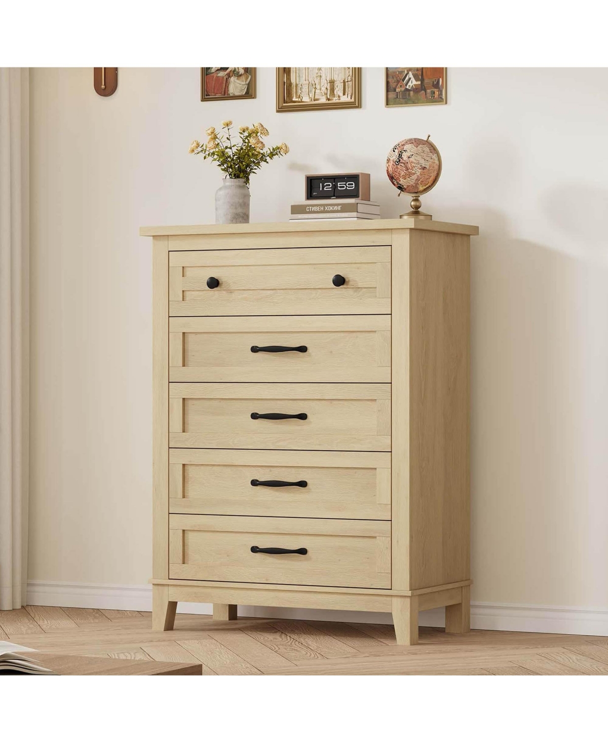 Click here for Homfan 5-Drawer Vertical Wooden Dresser  41.3 Tall... prices