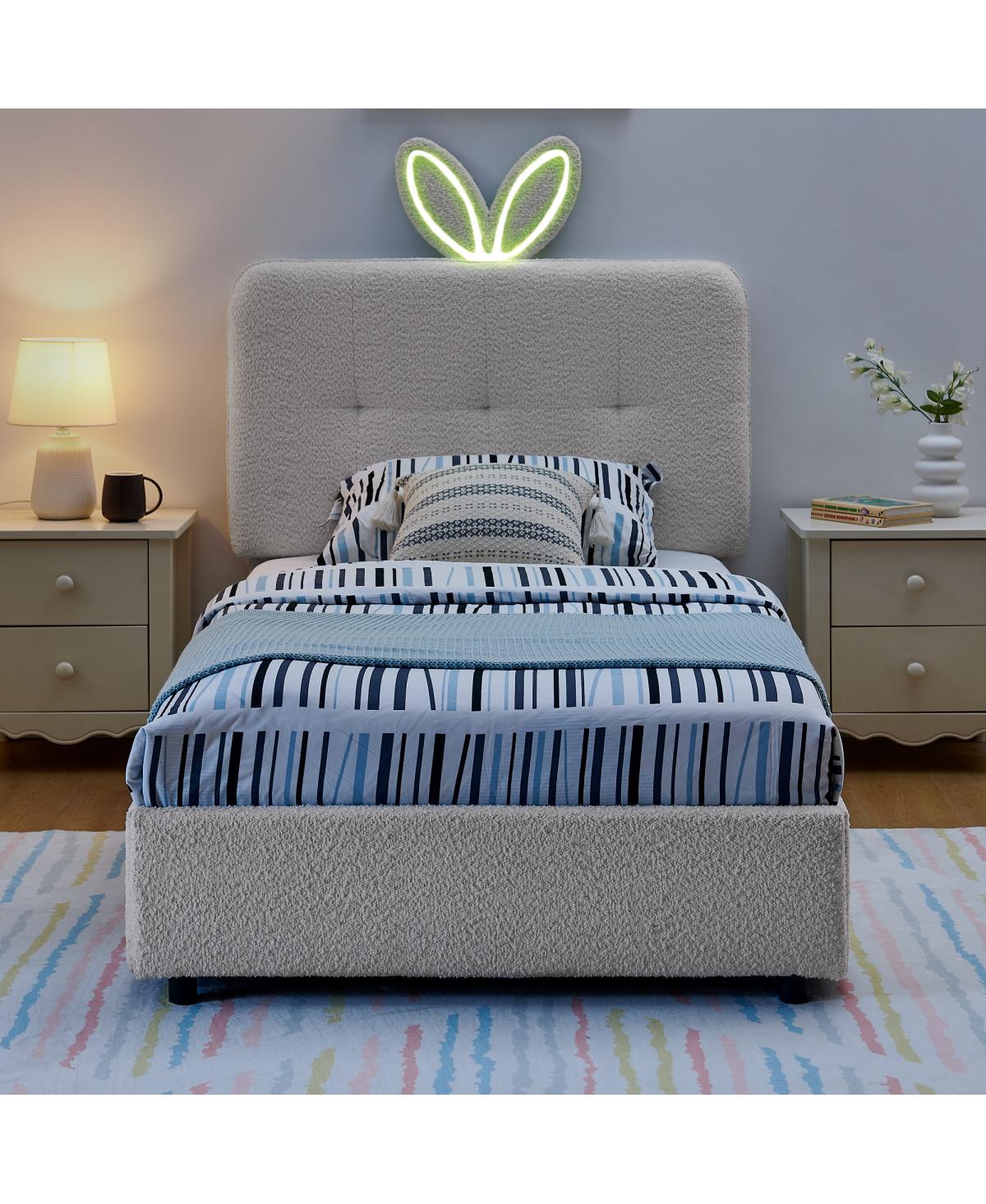 Click here for Streamdale Furniture Rabbit Ear Upholstered Bed Le... prices