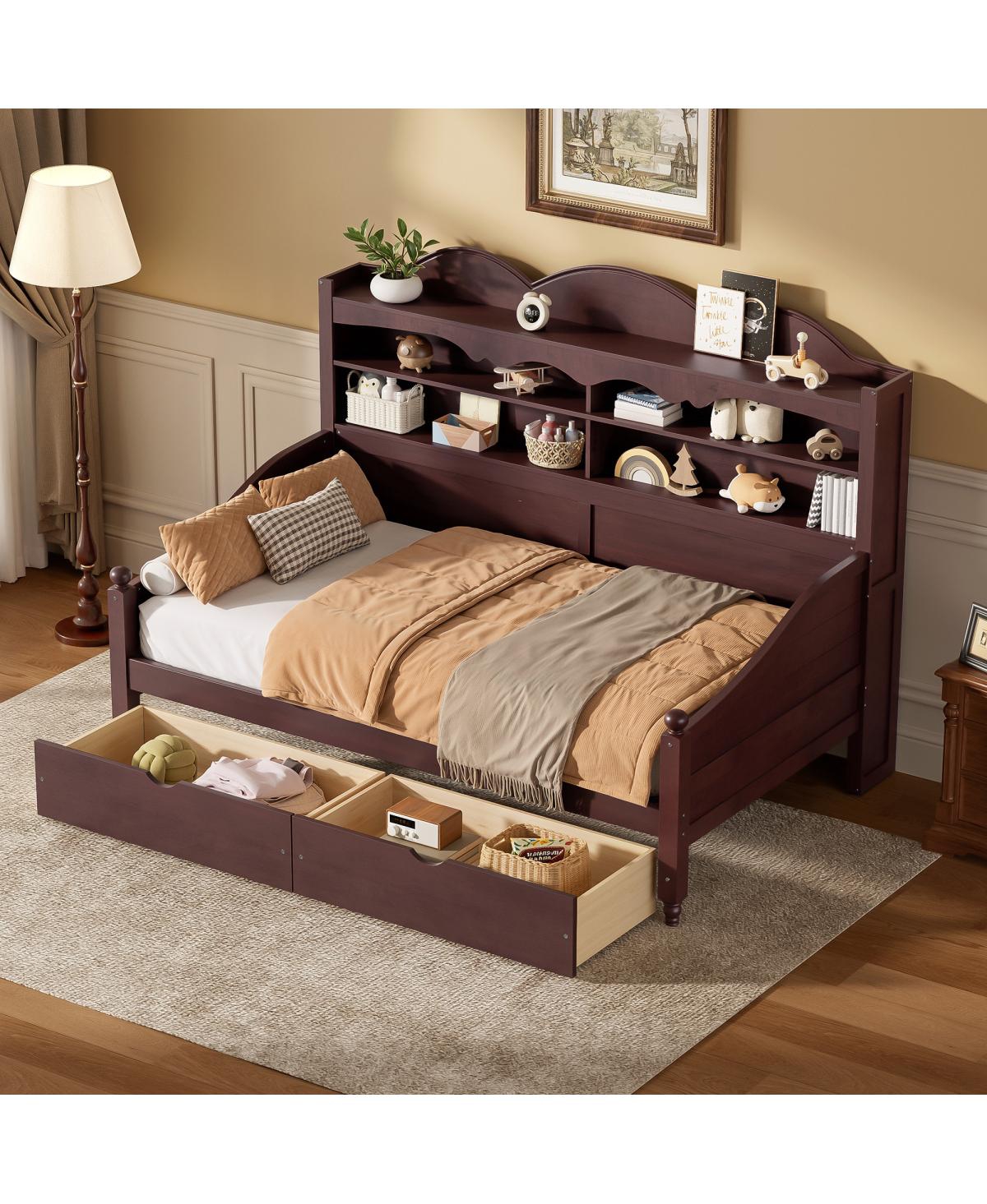 Click here for Streamdale Furniture Espresso Wooden Twin Daybed w... prices
