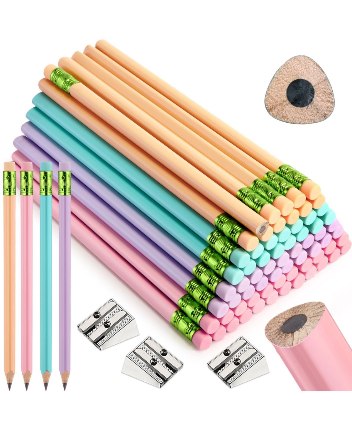 Click here for Gnuadz Fat Pencils Set With Erasers Sharpeners For... prices
