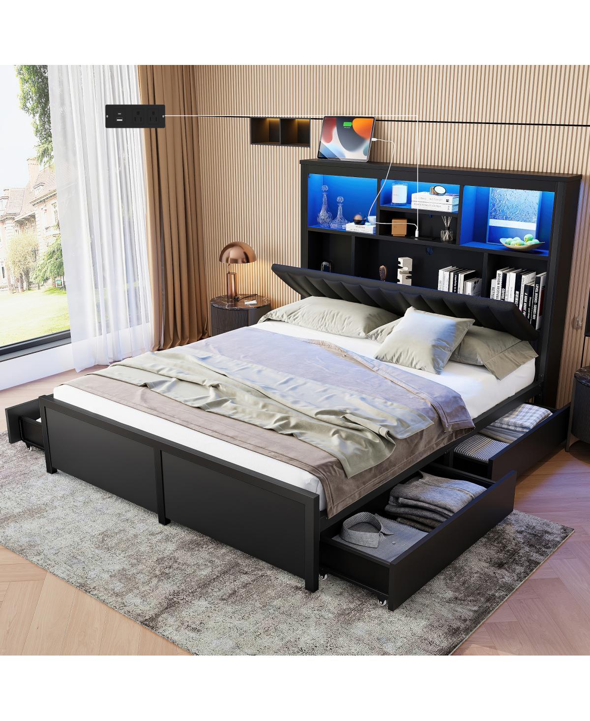 Click here for Streamdale Furniture Queen Bed Frame With Storage... prices