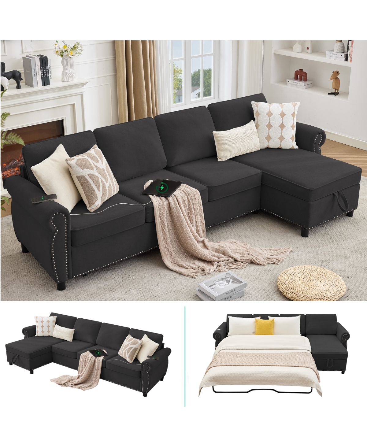 Click here for Streamdale Furniture 106.5 Modular L-Shape Pull Ou... prices