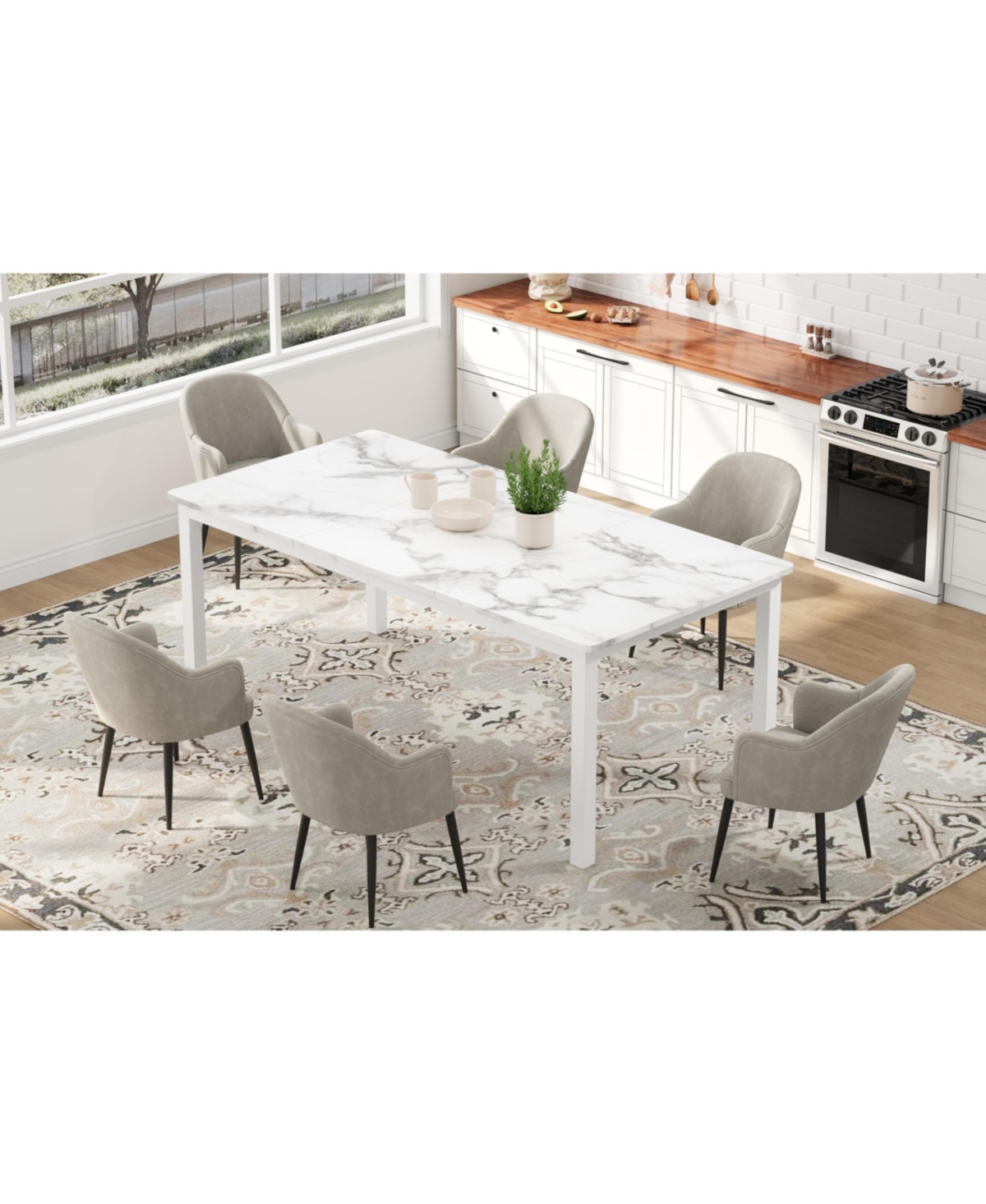 Click here for homfan Industrial Dining Table for 6 to 8  Rectang... prices