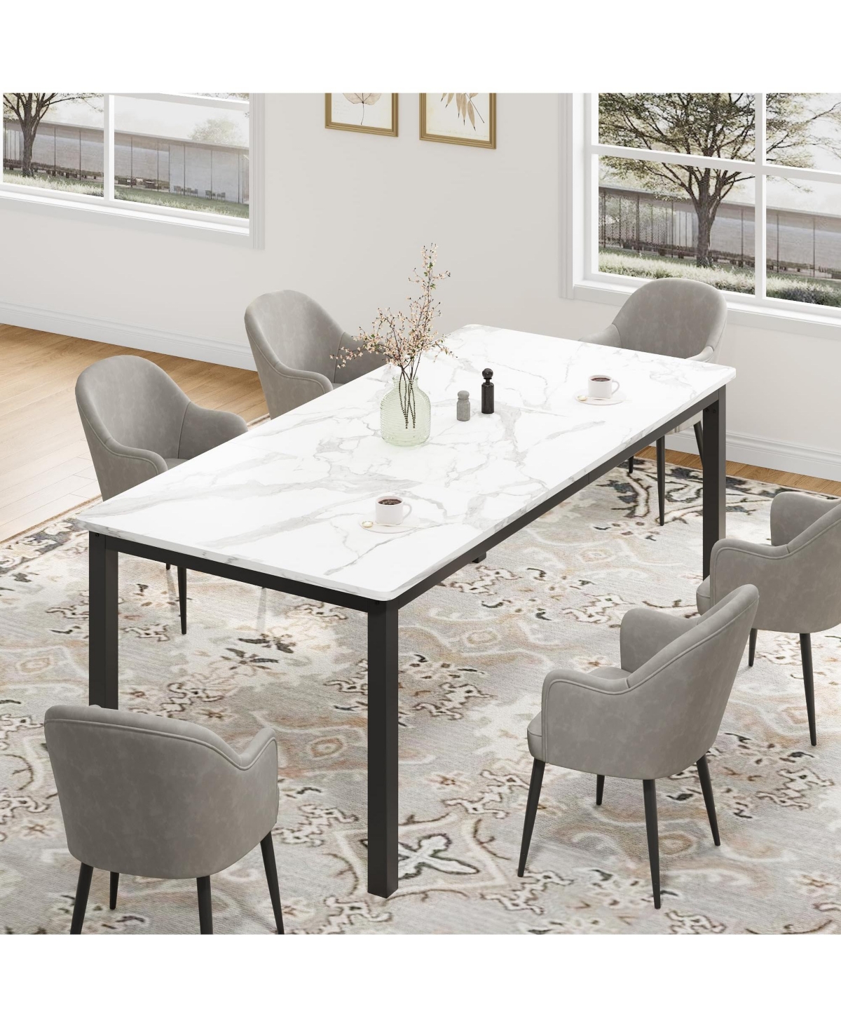 Click here for homfan Industrial Dining Table for 6 to 8  Rectang... prices