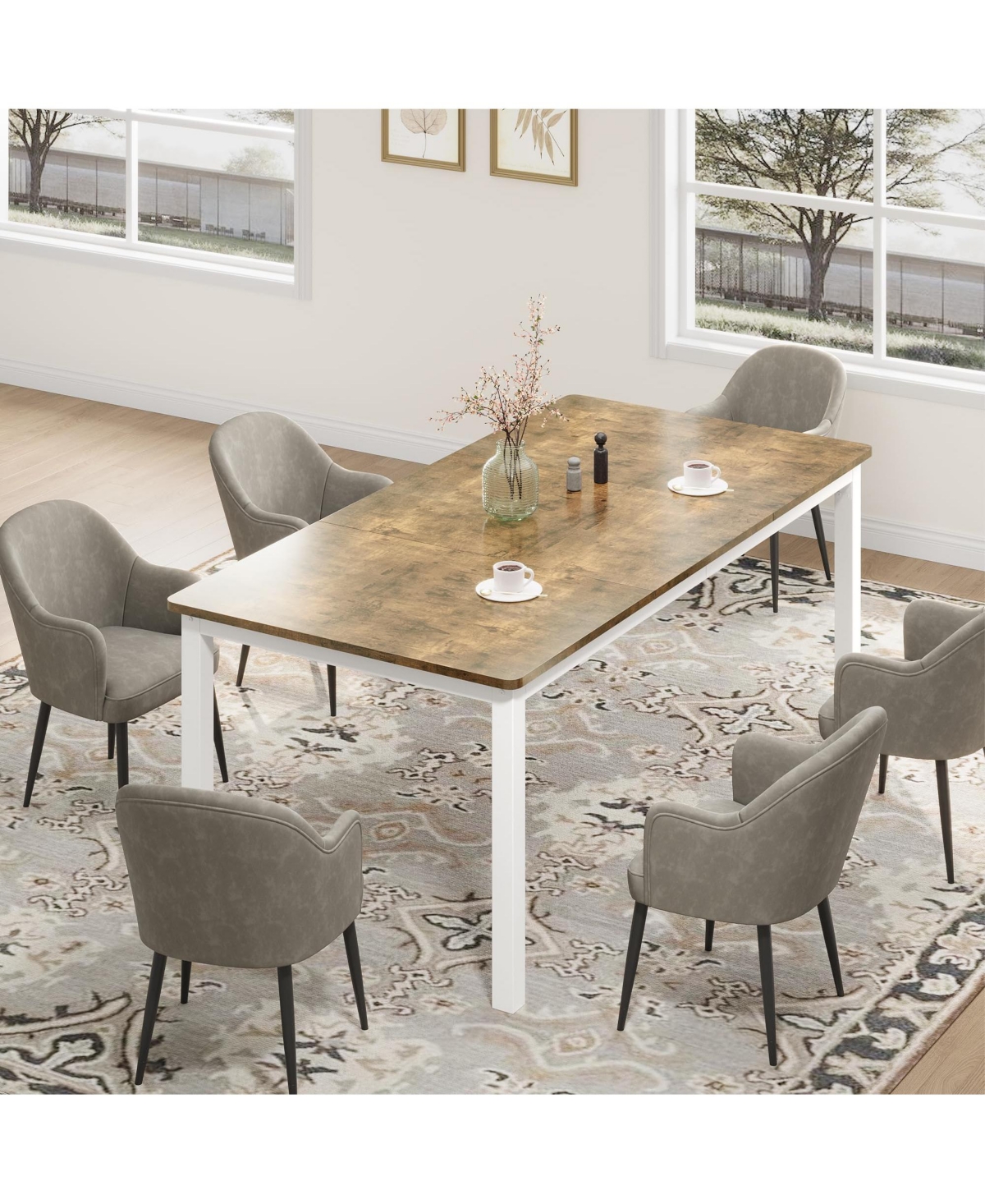 Click here for homfan Industrial Dining Table for 6 to 8  Rectang... prices