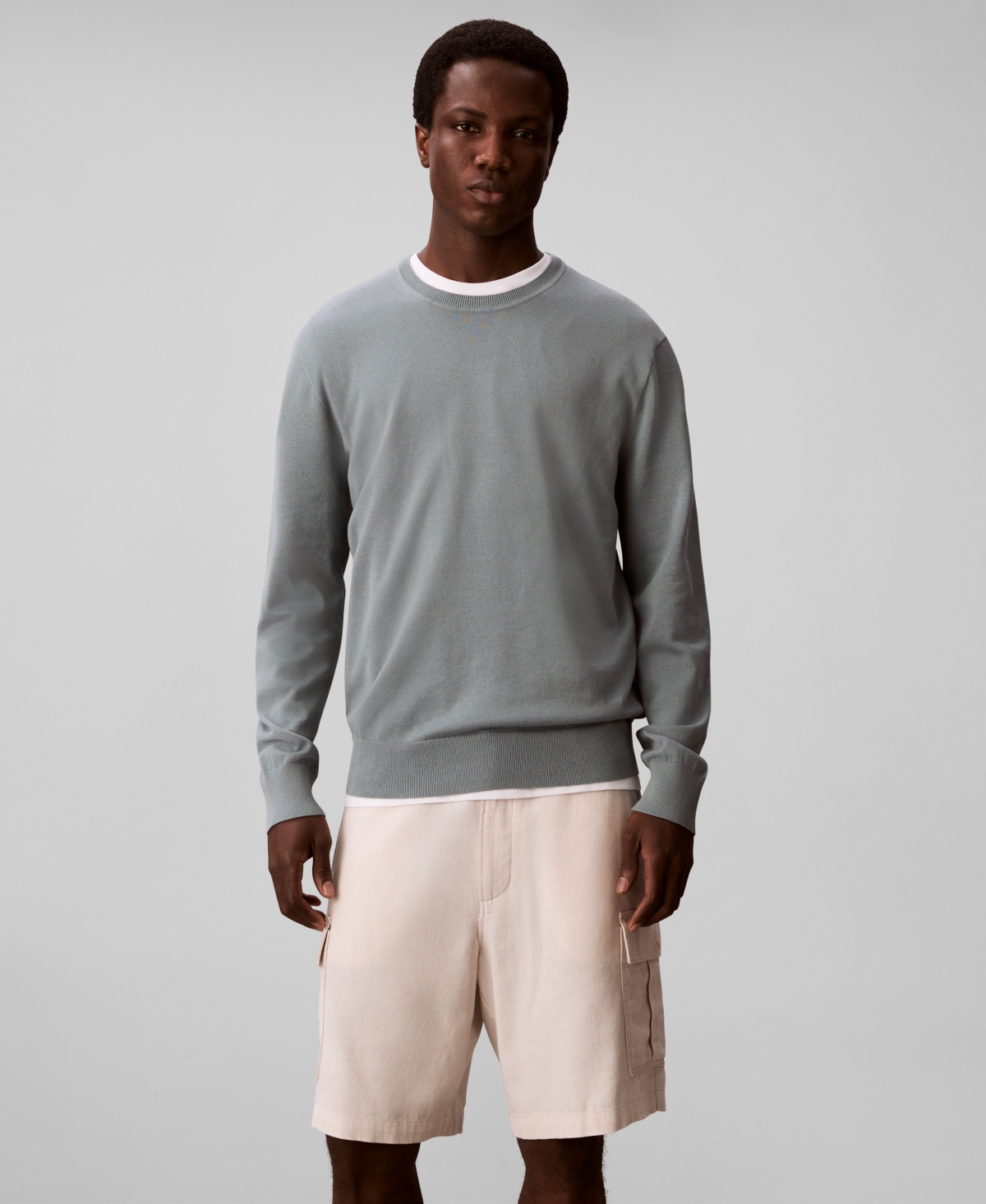 Click here for Calvin Klein Mens Supima Crewneck Sweater - Froste... prices