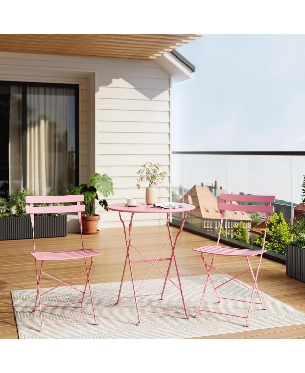 Click here for gaomon 3-Piece Folding Patio Bistro Set with Table... prices