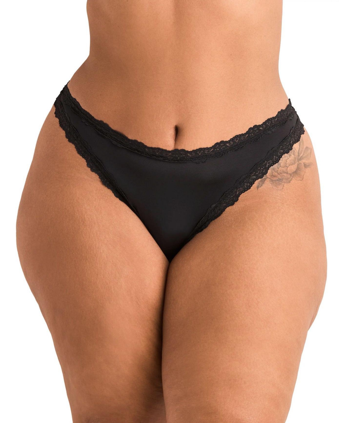 Click here for Adore Me Plus Size Siena High Cut Panty - Black prices