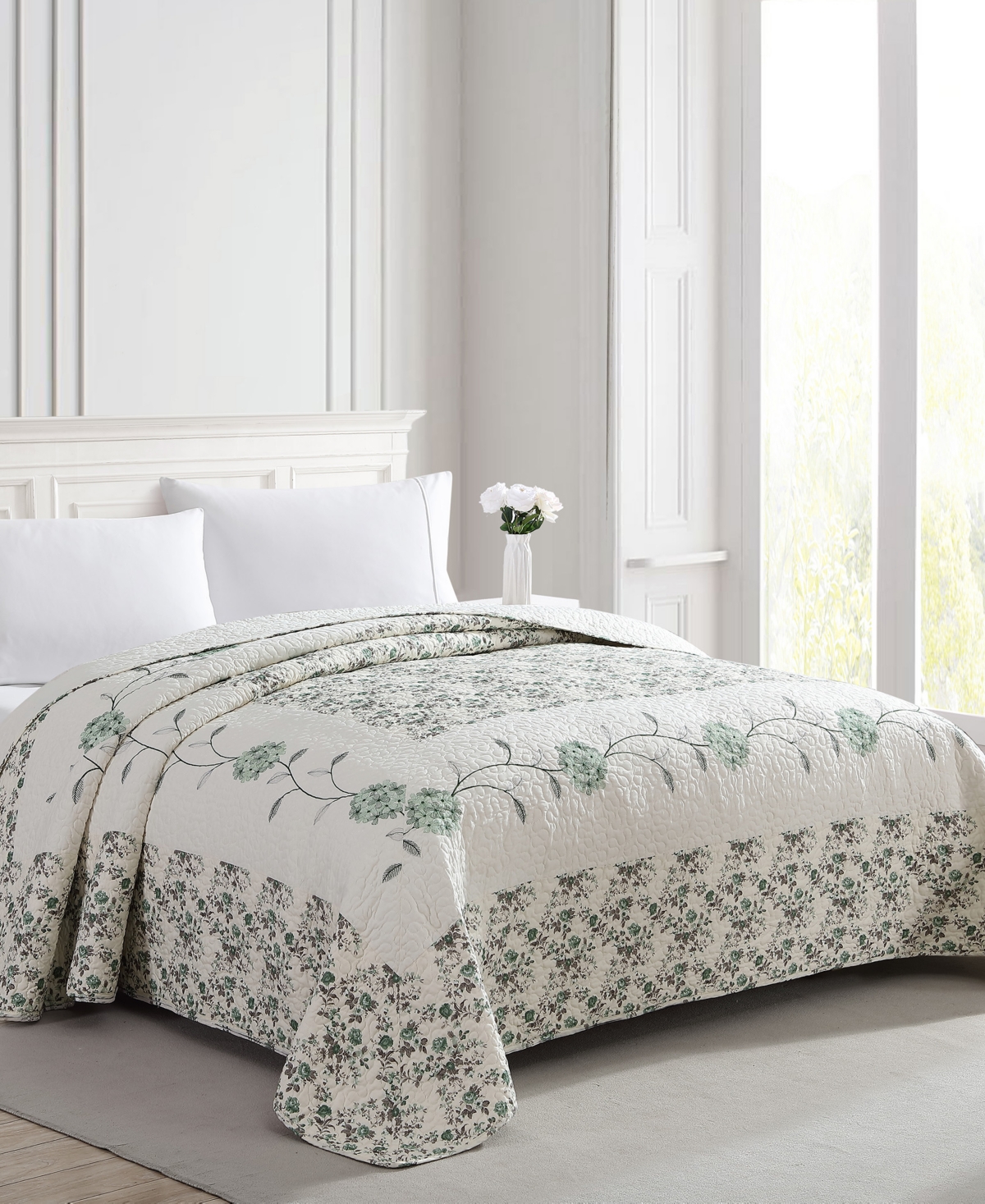 Click here for Beatrice Home Fashions Carnation Embroidered Bedsp... prices