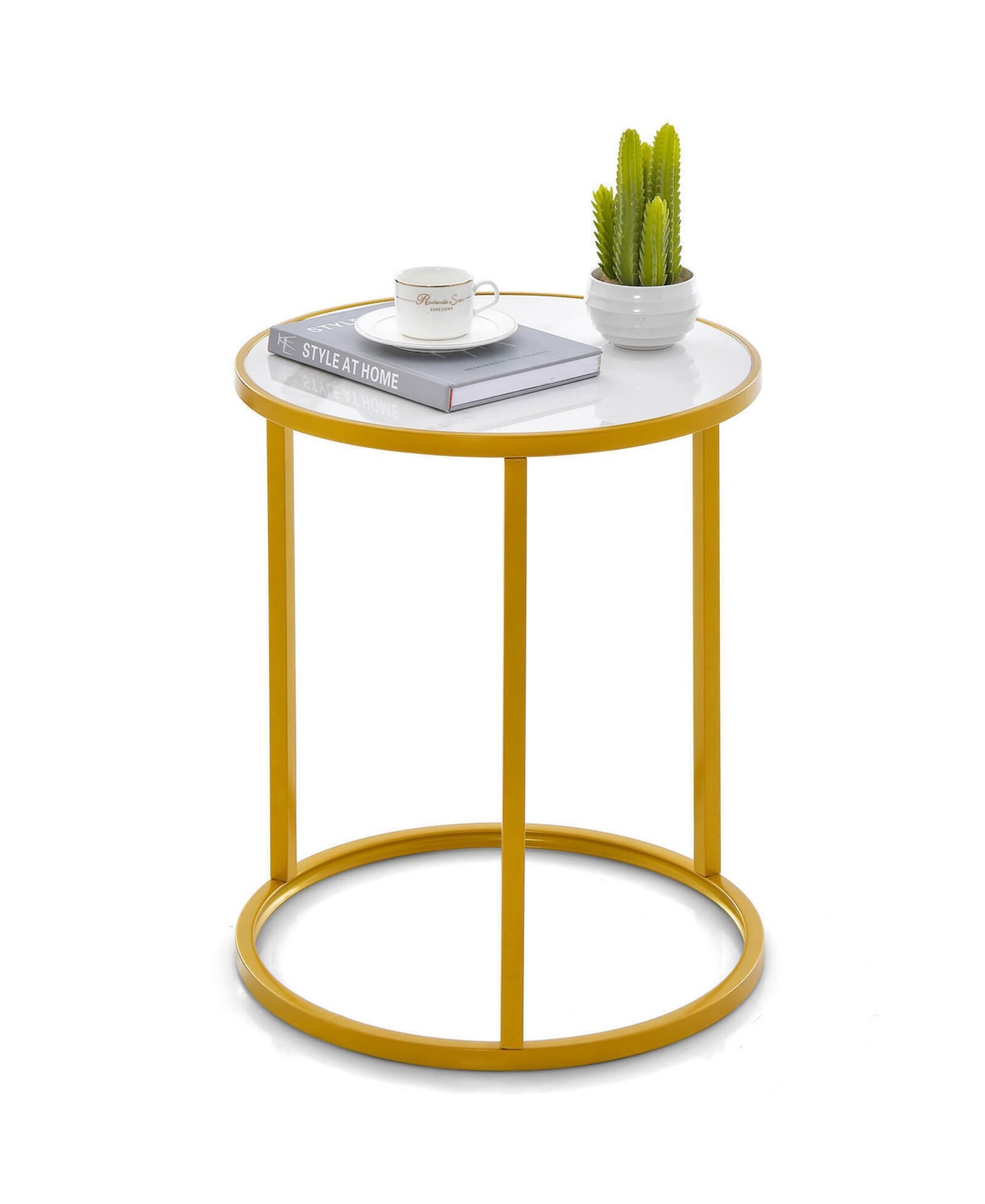 Click here for Gymax Sintered Stone Top Round Side Table 16x16 En... prices
