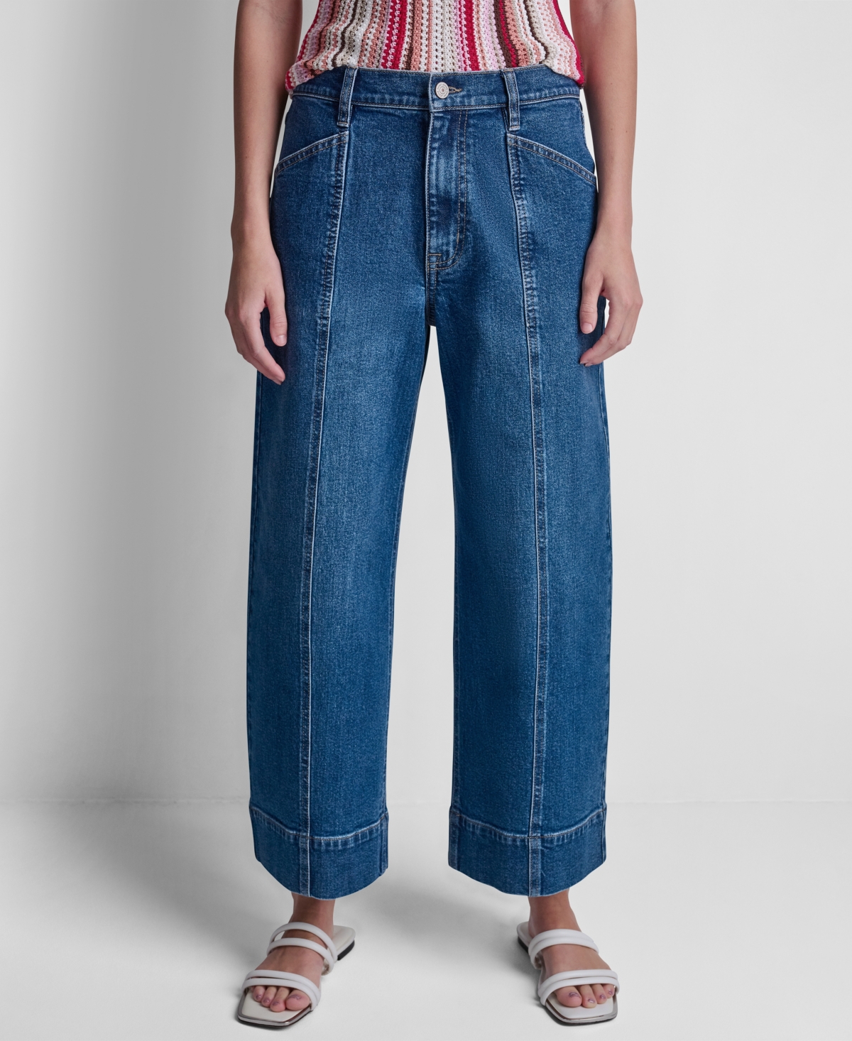 Click here for Dkny Jeans Womens Wide Leg Utility Jeans - RICHMON... prices
