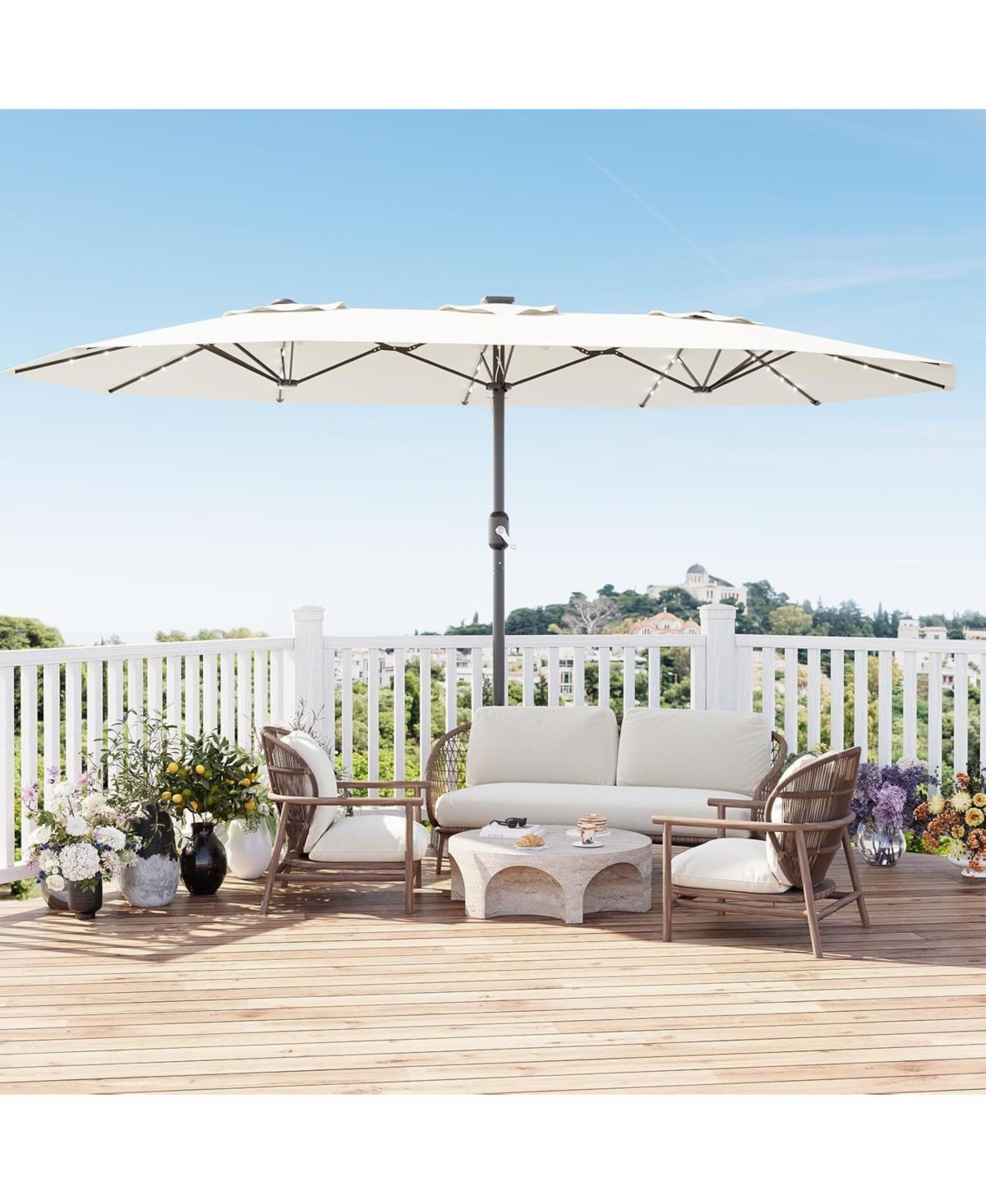 Click here for gaomon 15 Ft Patio Umbrella with Solar lights and... prices