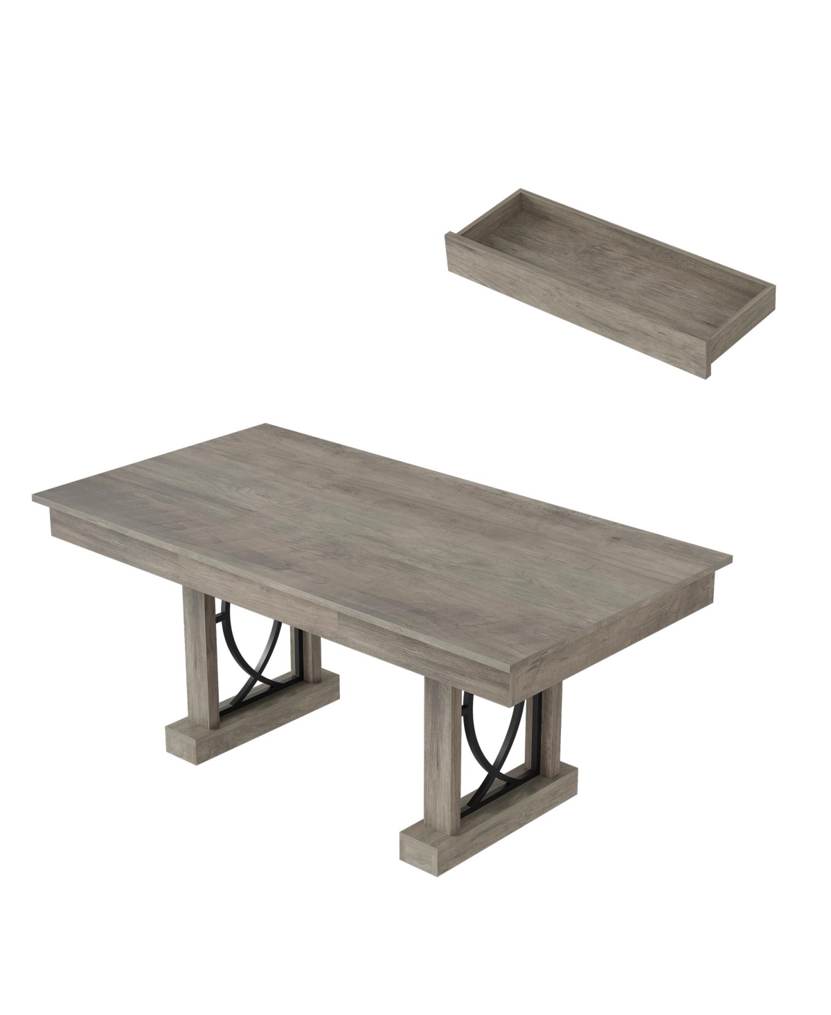 Click here for homfan 71 In Dining Table for 6-8 with 2 Drawers... prices