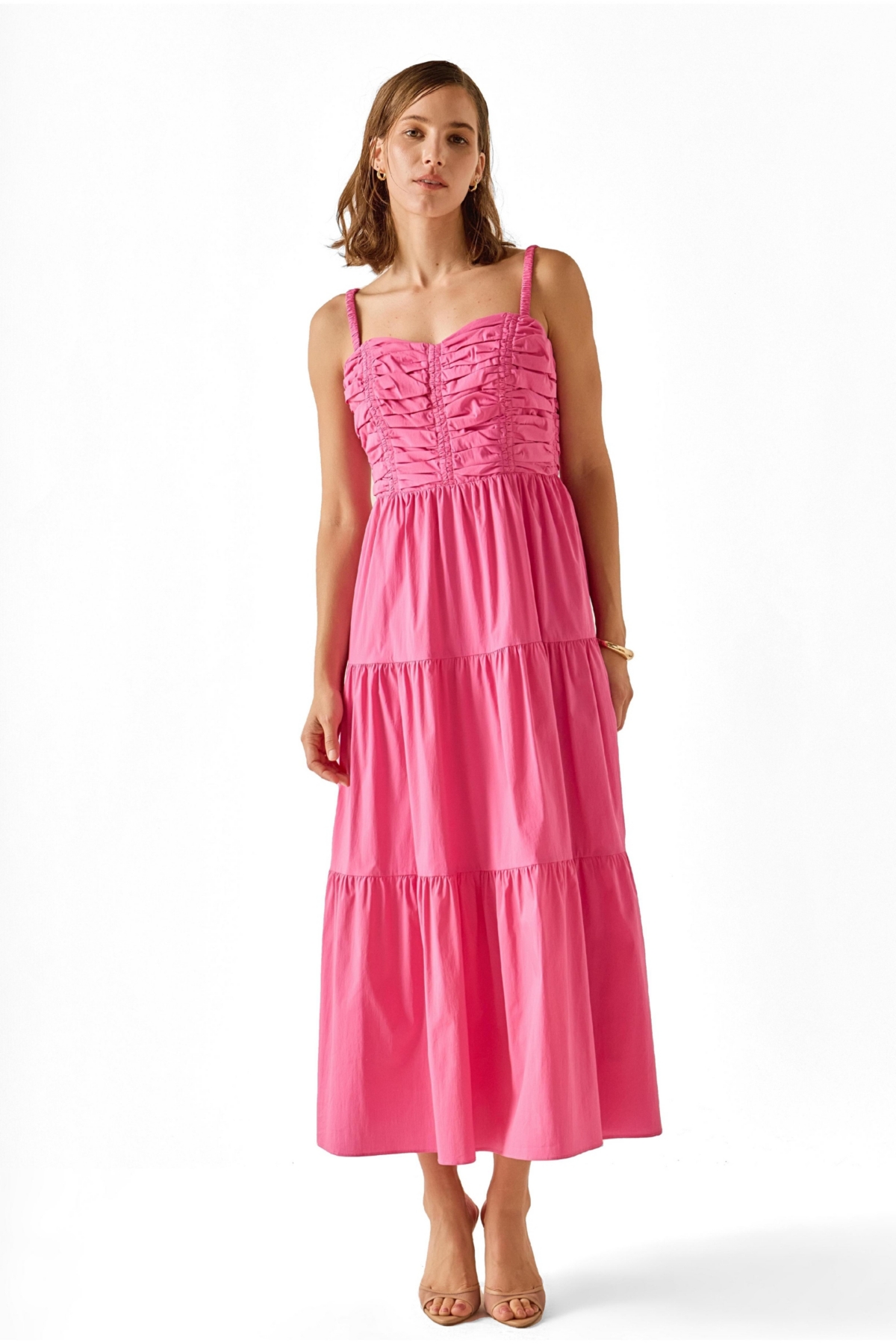 Click here for English Factory Womens Sleeveless Ruched Midi Dres... prices