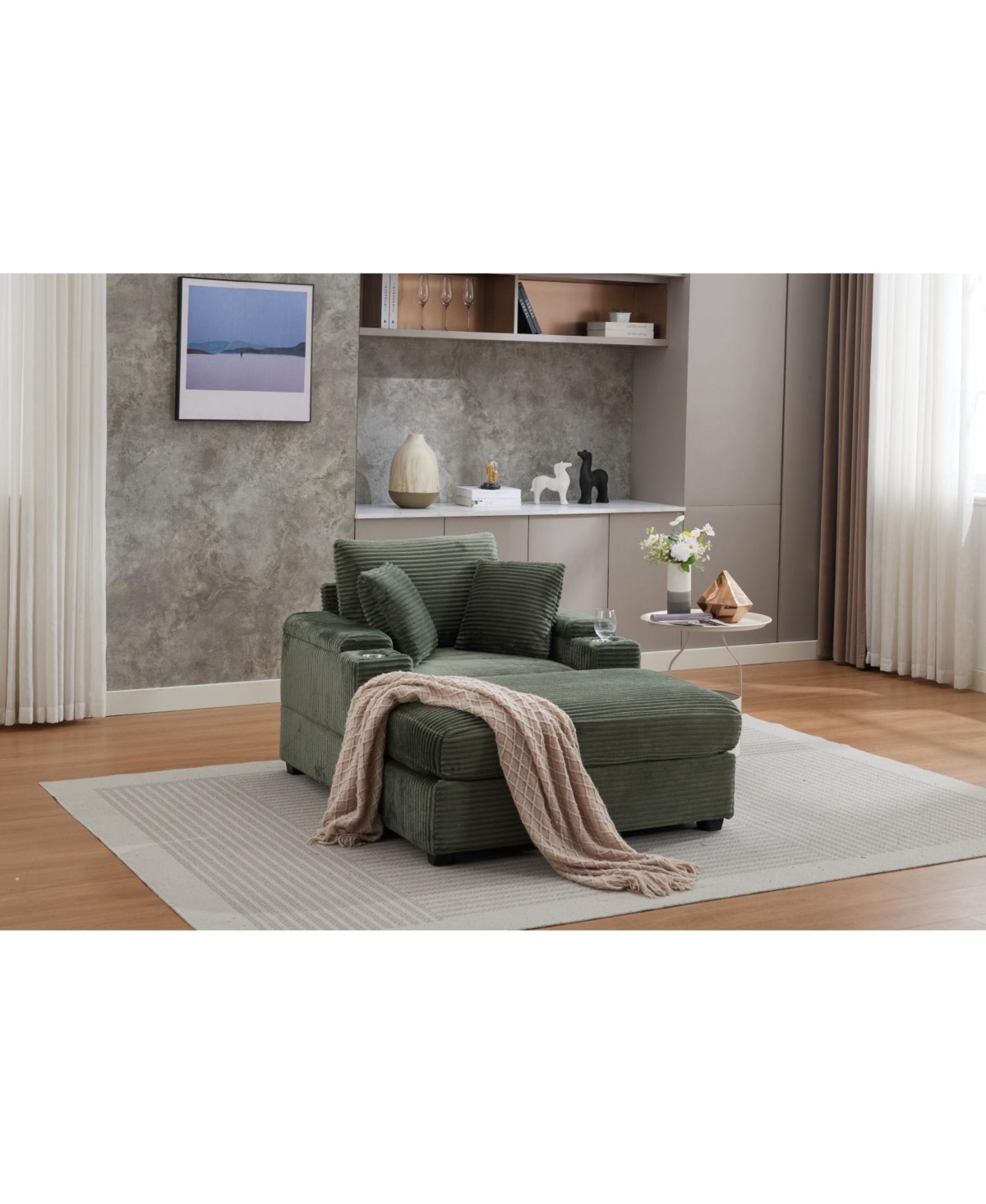 Click here for Streamdale Furniture Corduroy Chaise Lounge Sofa w... prices